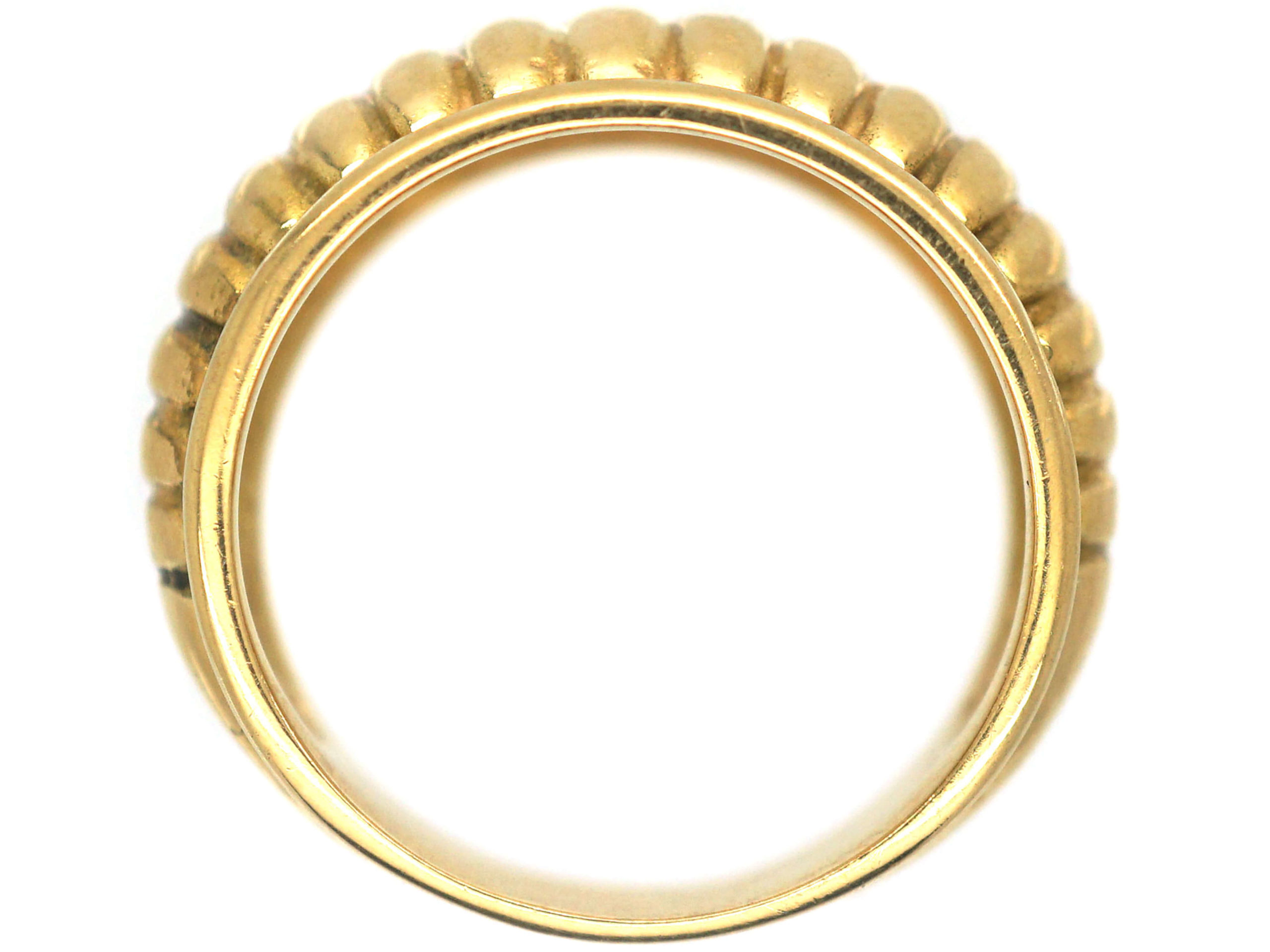 French Art Deco 18ct Gold Ribbed Design Ring (48P) | The Antique ...