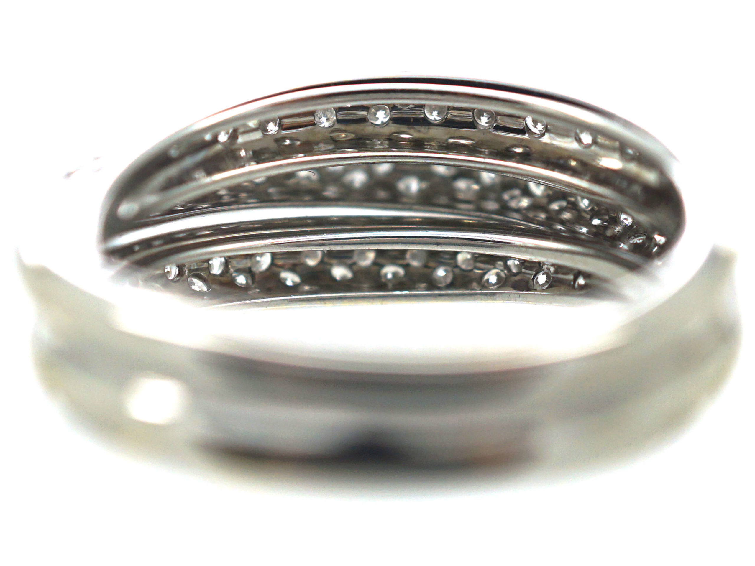 18ct White Gold & Diamond Triple Crossover Ring (40P) | The Antique ...