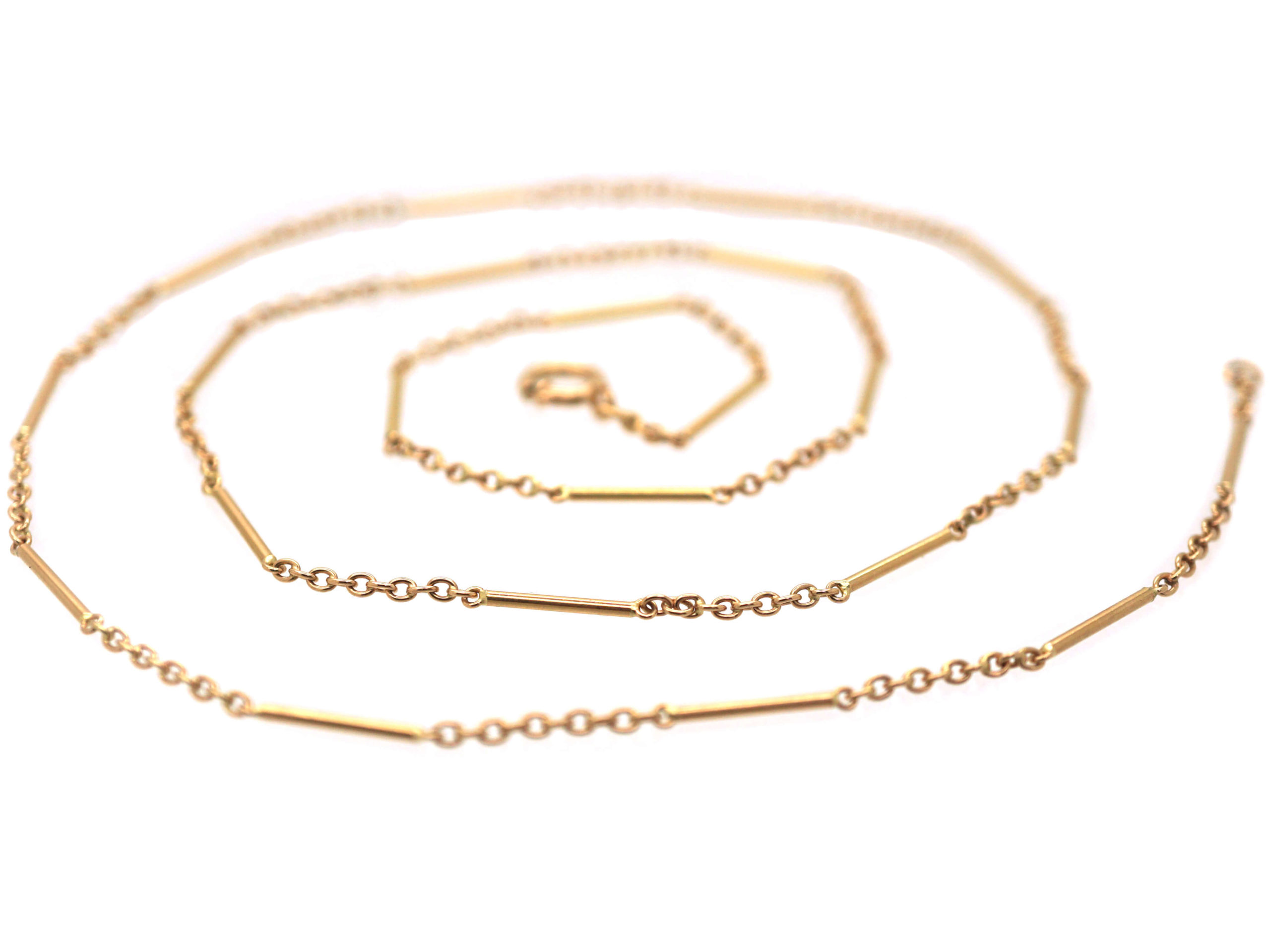 Edwardian 14ct Gold Baton & Trace Link Chain (111P) | The Antique ...