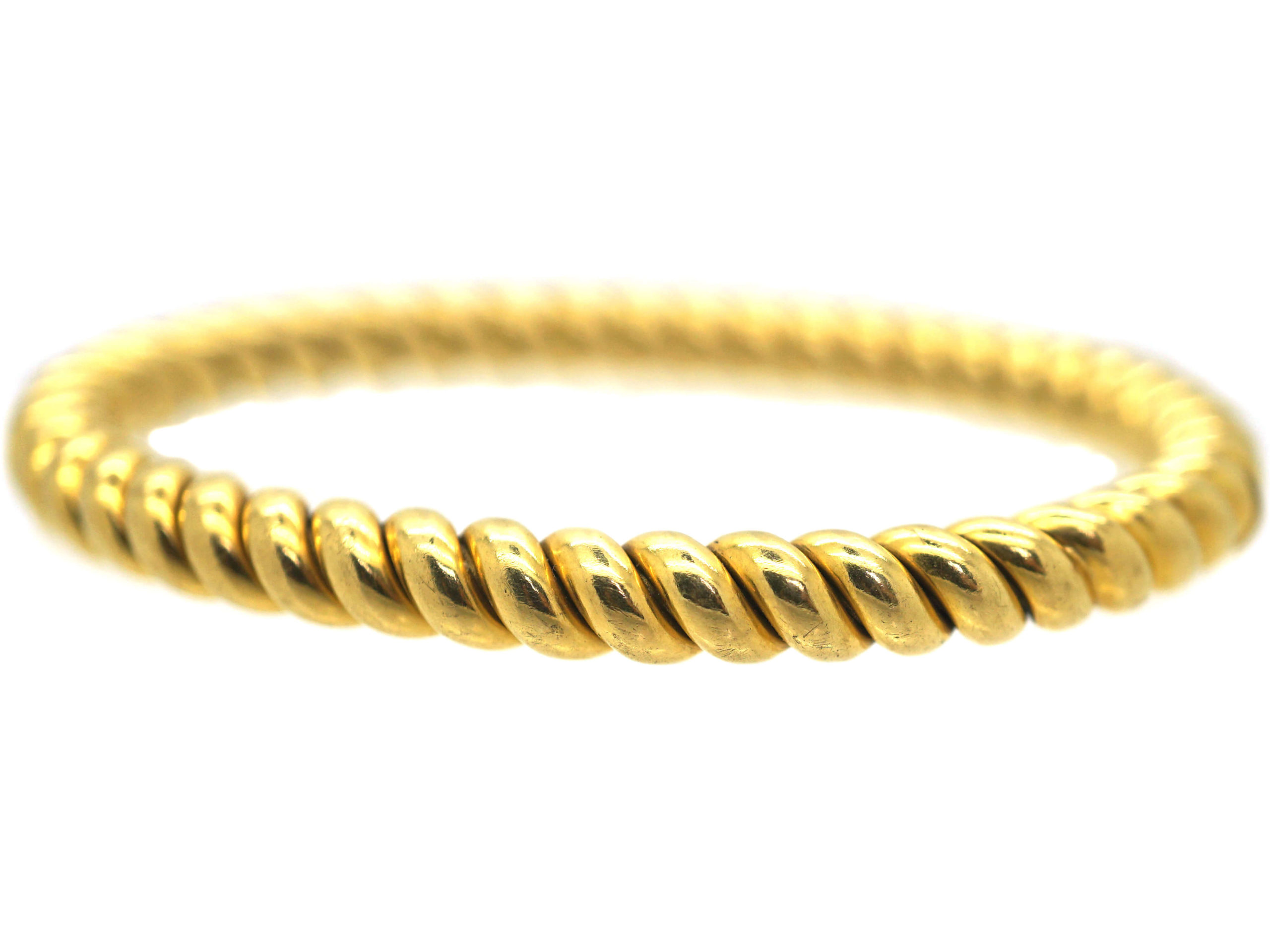 Edwardian 18ct Gold Twist Design Bangle (105P) | The Antique Jewellery ...