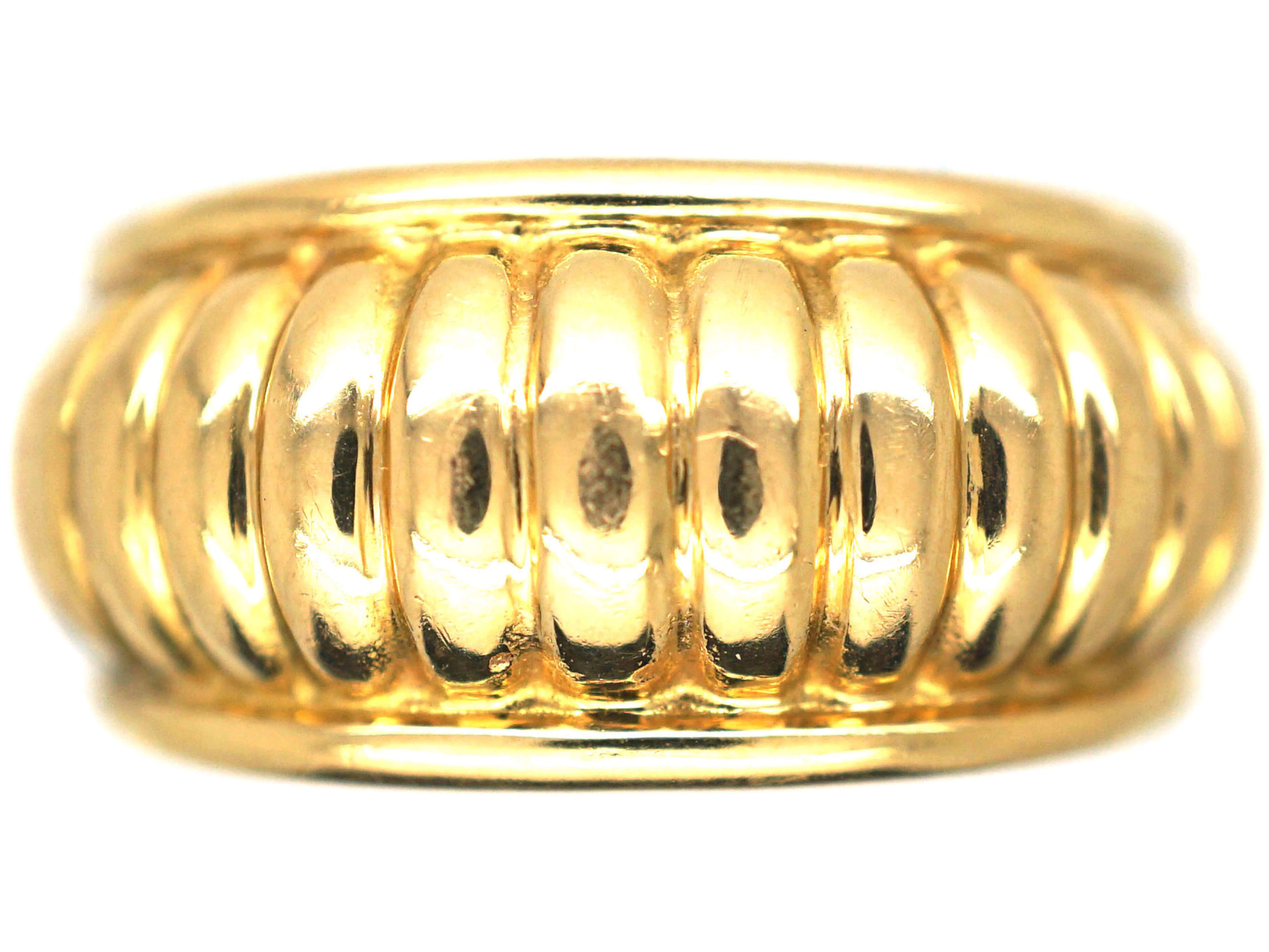 French Art Deco 18ct Gold Ribbed Design Ring (48P) | The Antique ...