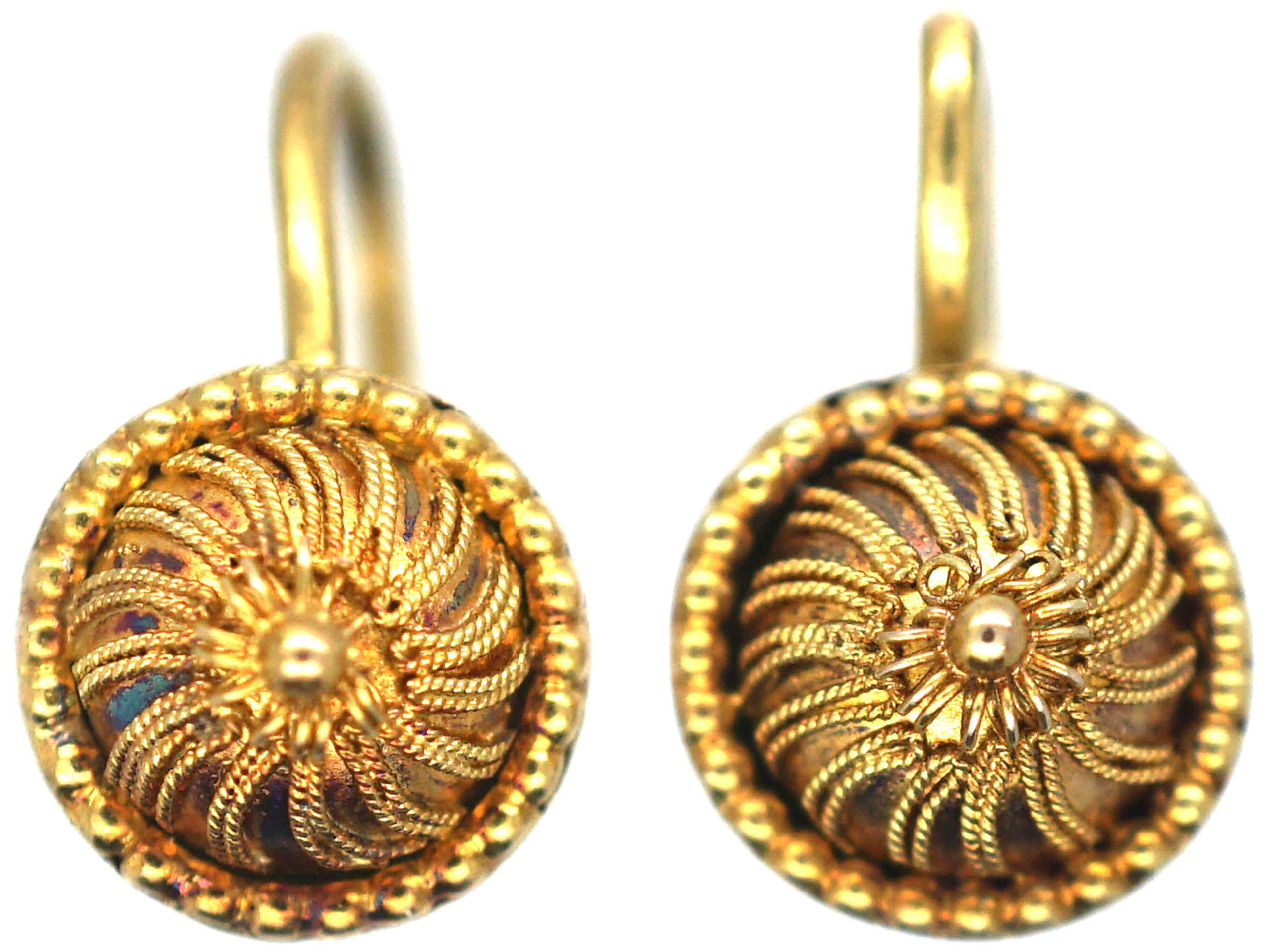 Georgian 18ct Gold Earrings (411M) | The Antique Jewellery Company