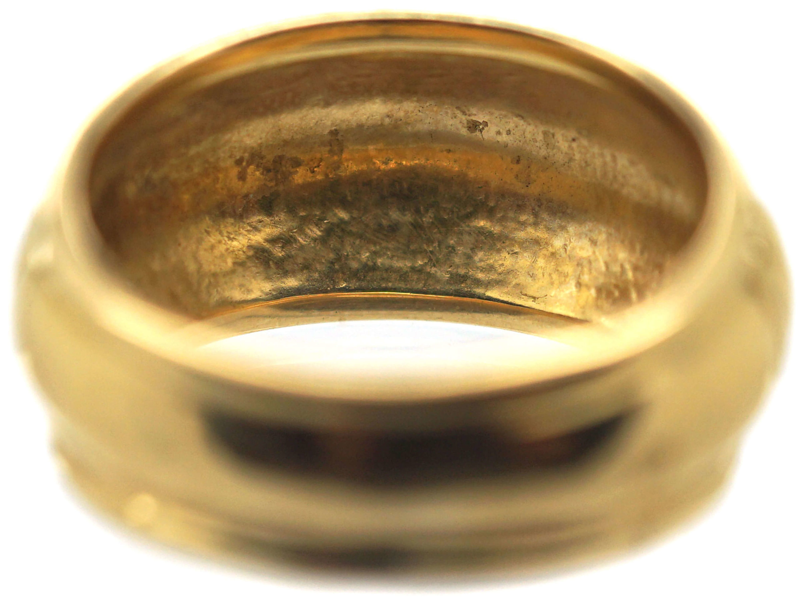 French Art Deco 18ct Gold Ribbed Design Ring (48P) | The Antique ...