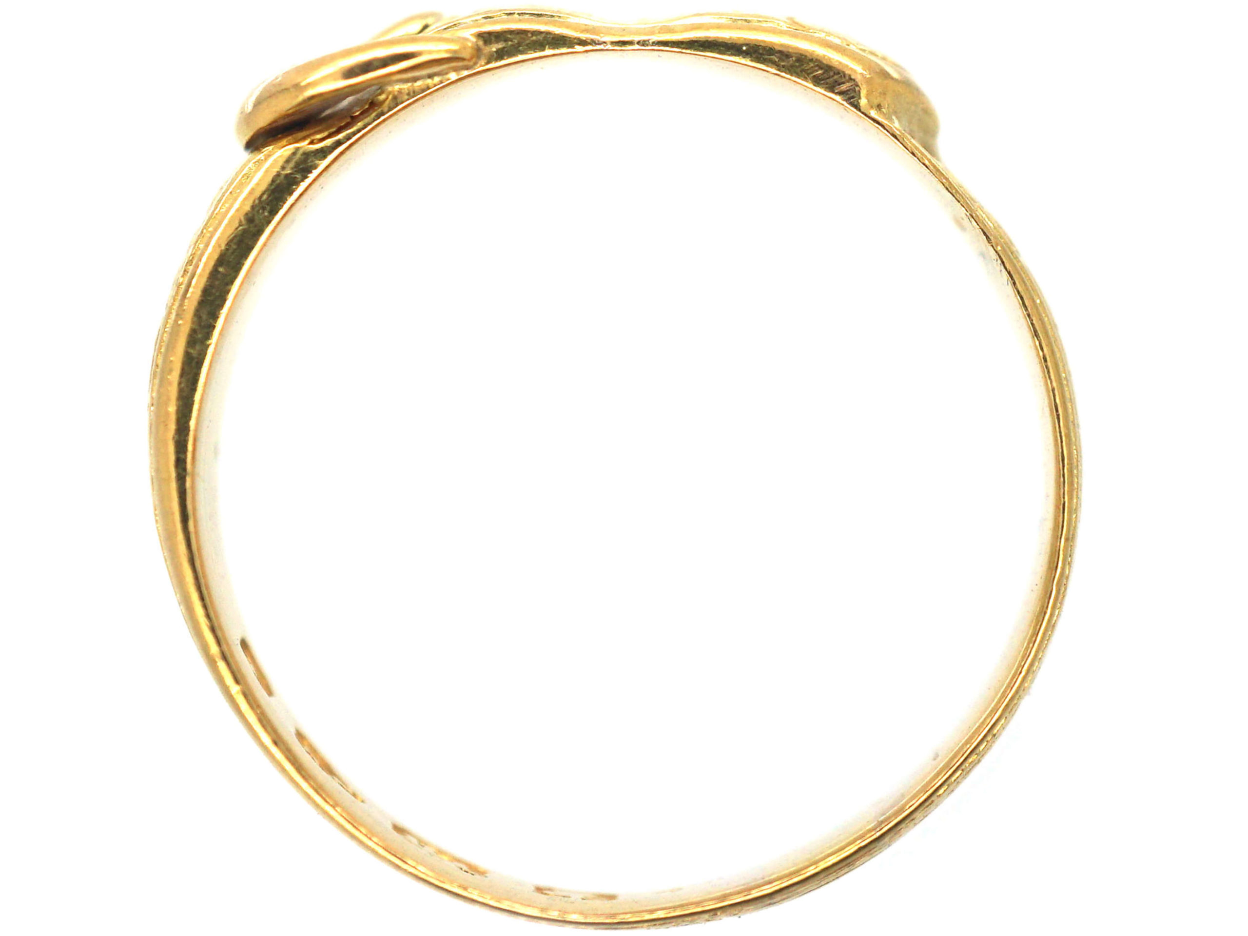 Victorian 18ct Gold & Engraved Flowers Buckle Ring (159P) | The Antique ...