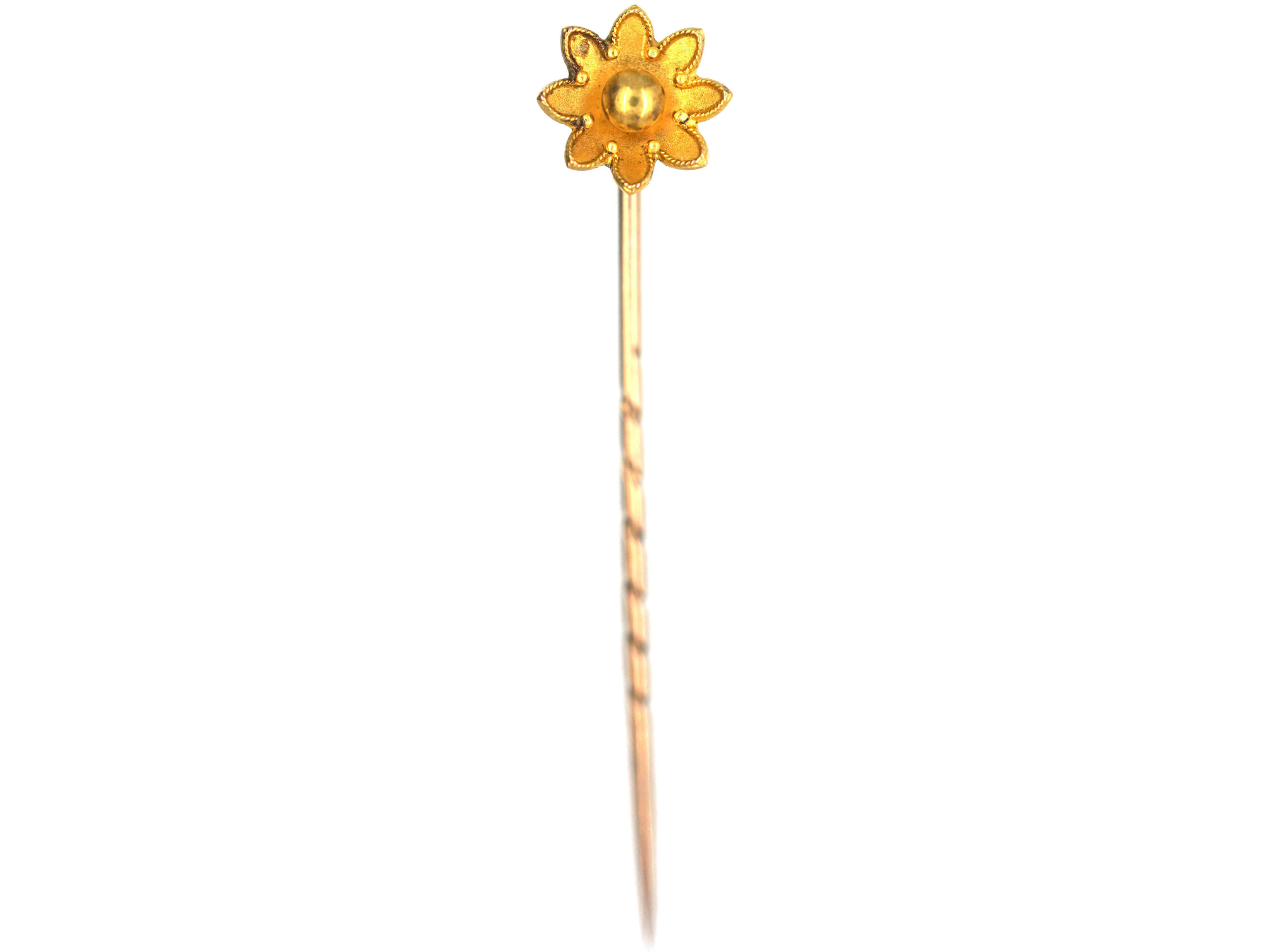 Victorian 15ct Gold Flower Tie Pin (368/O) | The Antique Jewellery Company