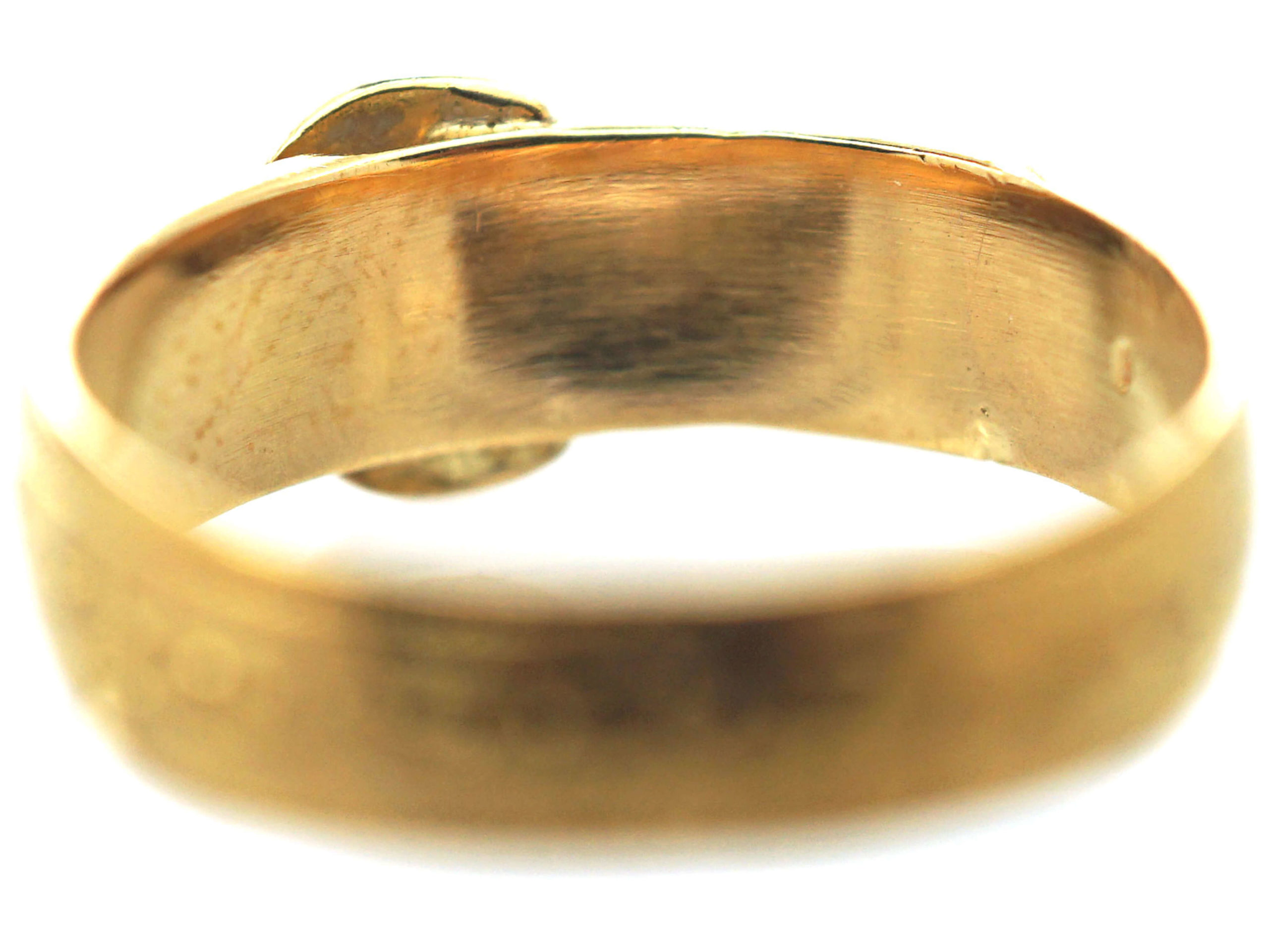 Victorian 18ct Gold & Engraved Flowers Buckle Ring (159P) | The Antique ...