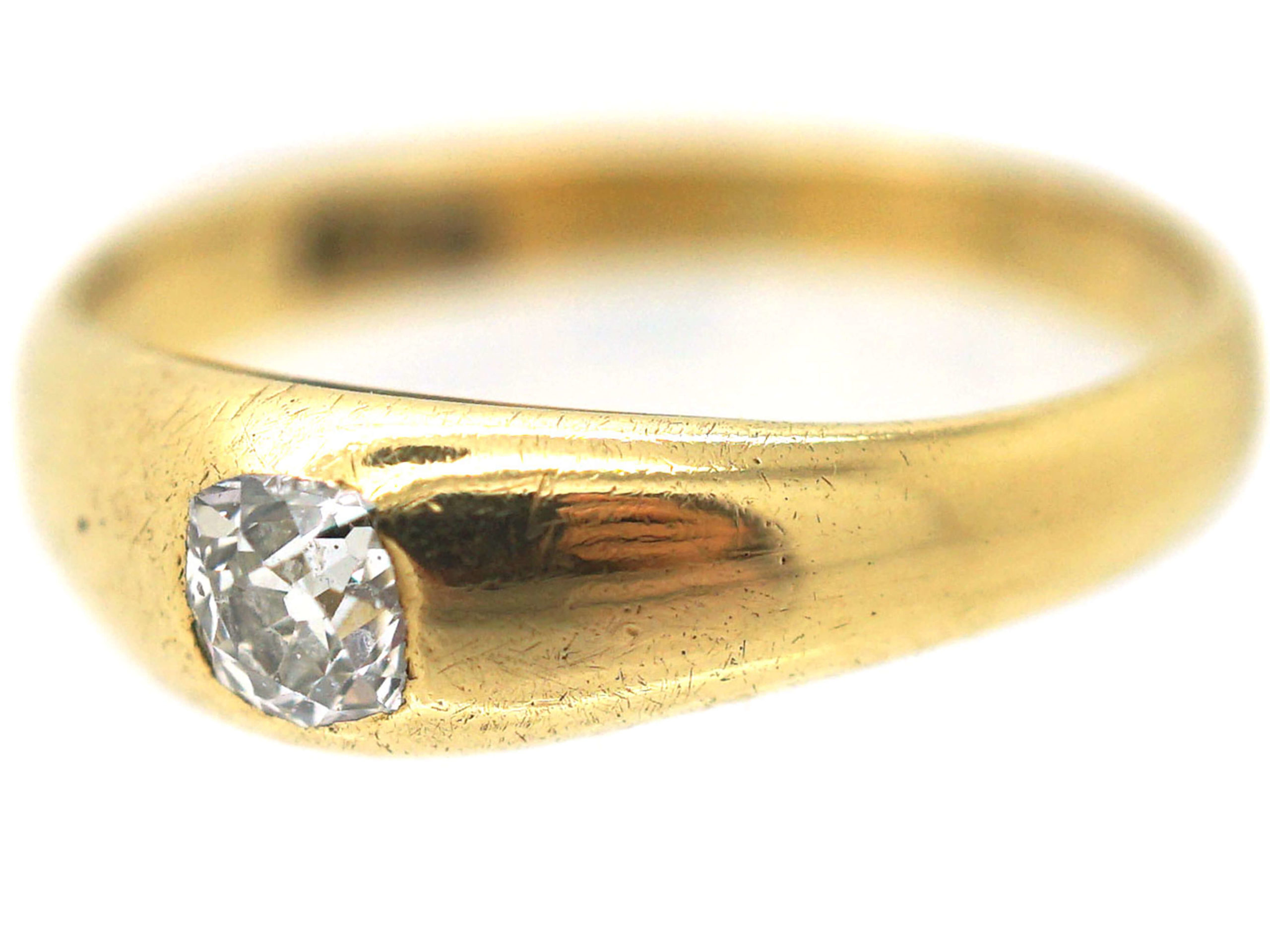 Victorian 18ct Gold & Diamond Rub Over Set Ring (201P) | The Antique ...