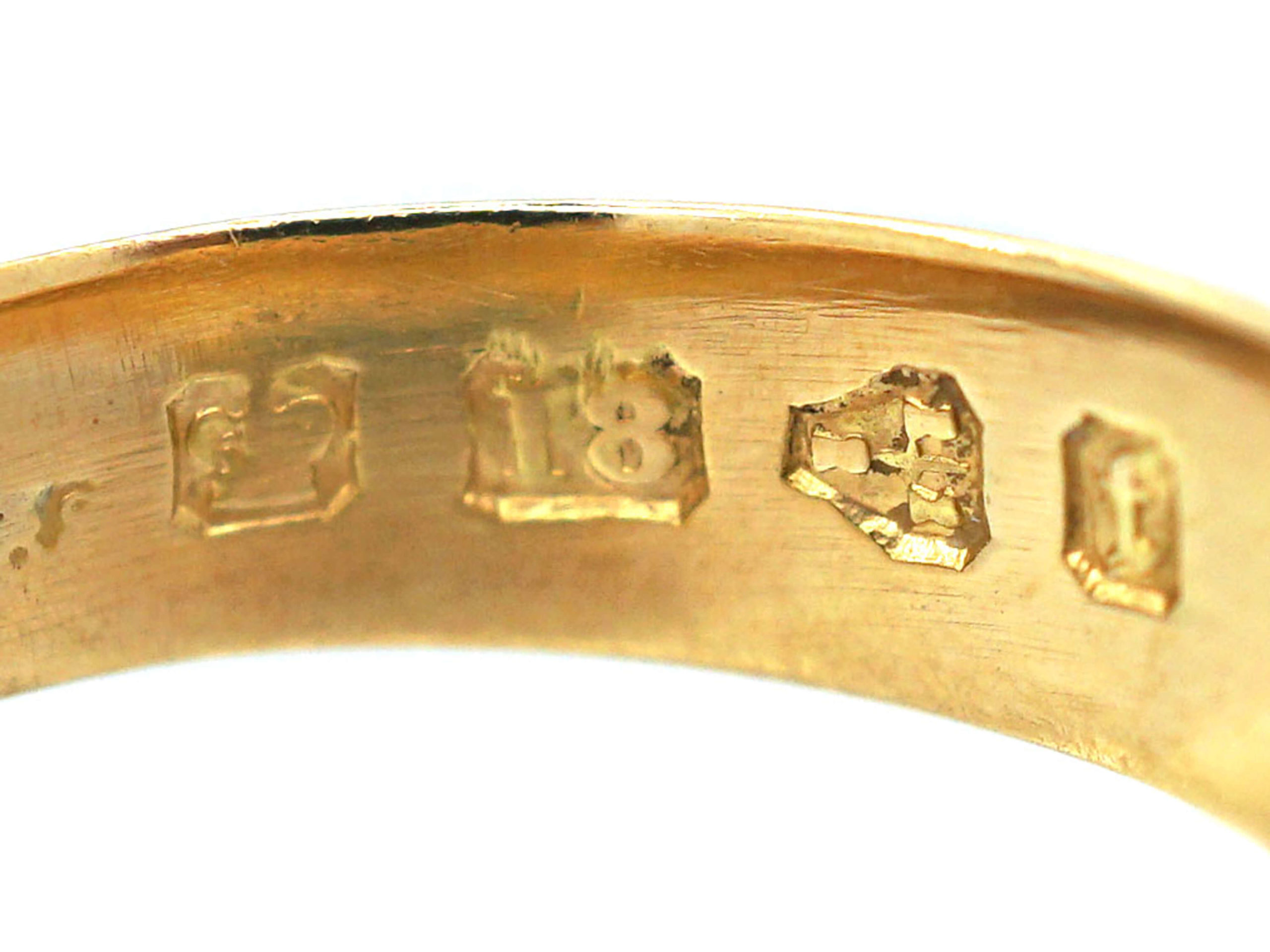 Victorian 18ct Gold & Engraved Flowers Buckle Ring (159P) | The Antique ...