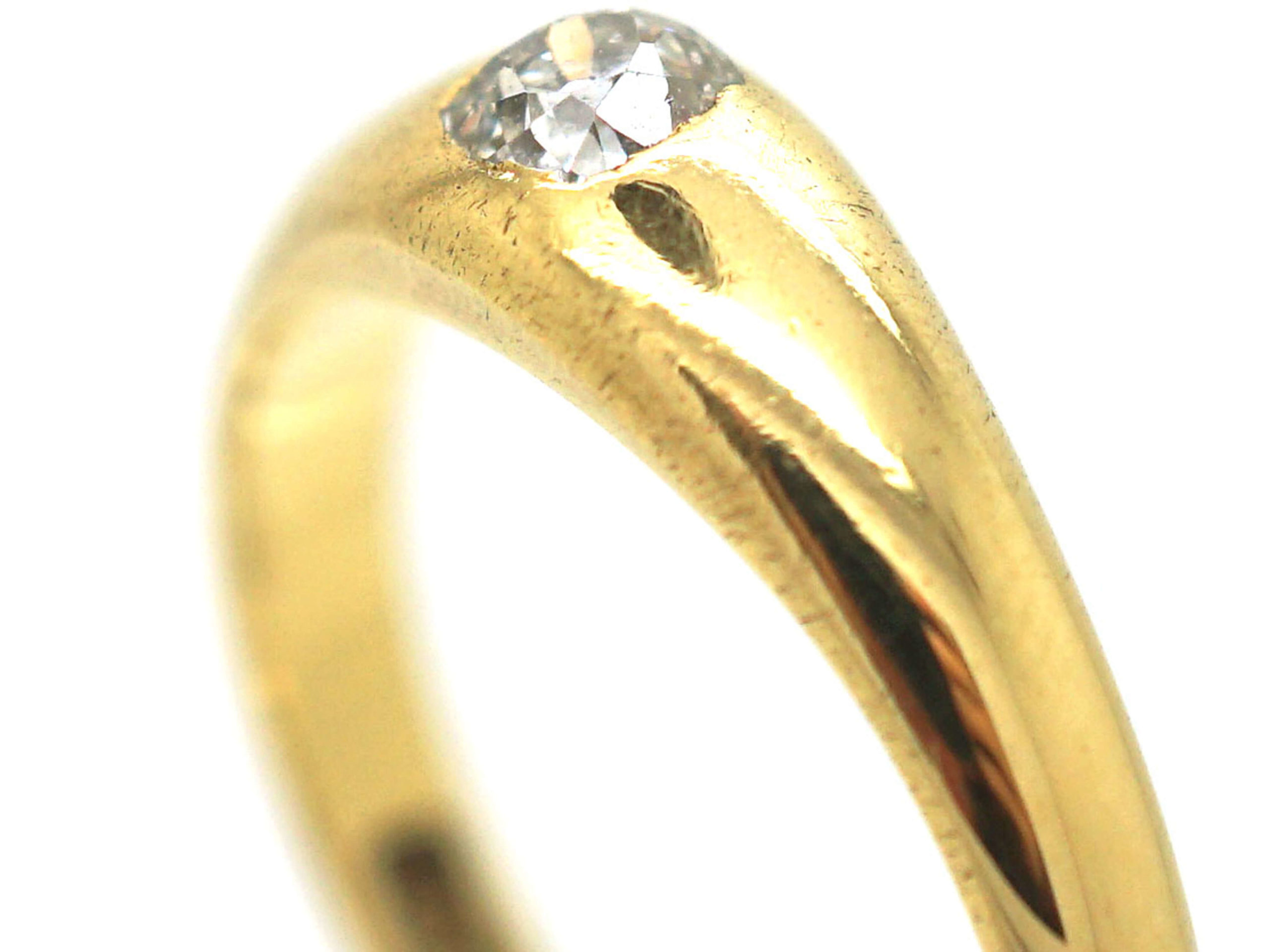 Victorian 18ct Gold & Diamond Rub Over Set Ring (201P) | The Antique ...