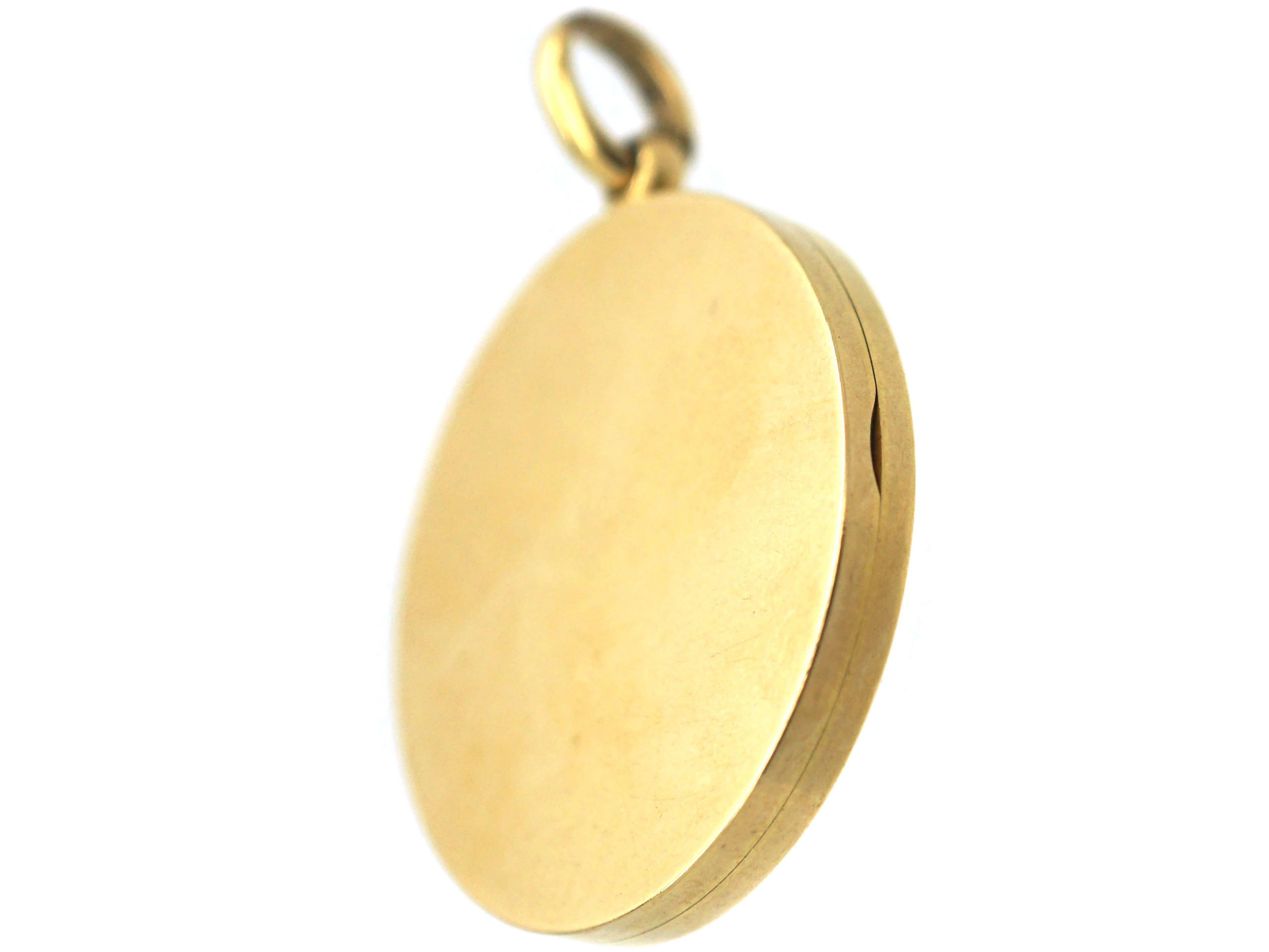 Edwardian 18ct Gold Round Locket (167P) | The Antique Jewellery Company