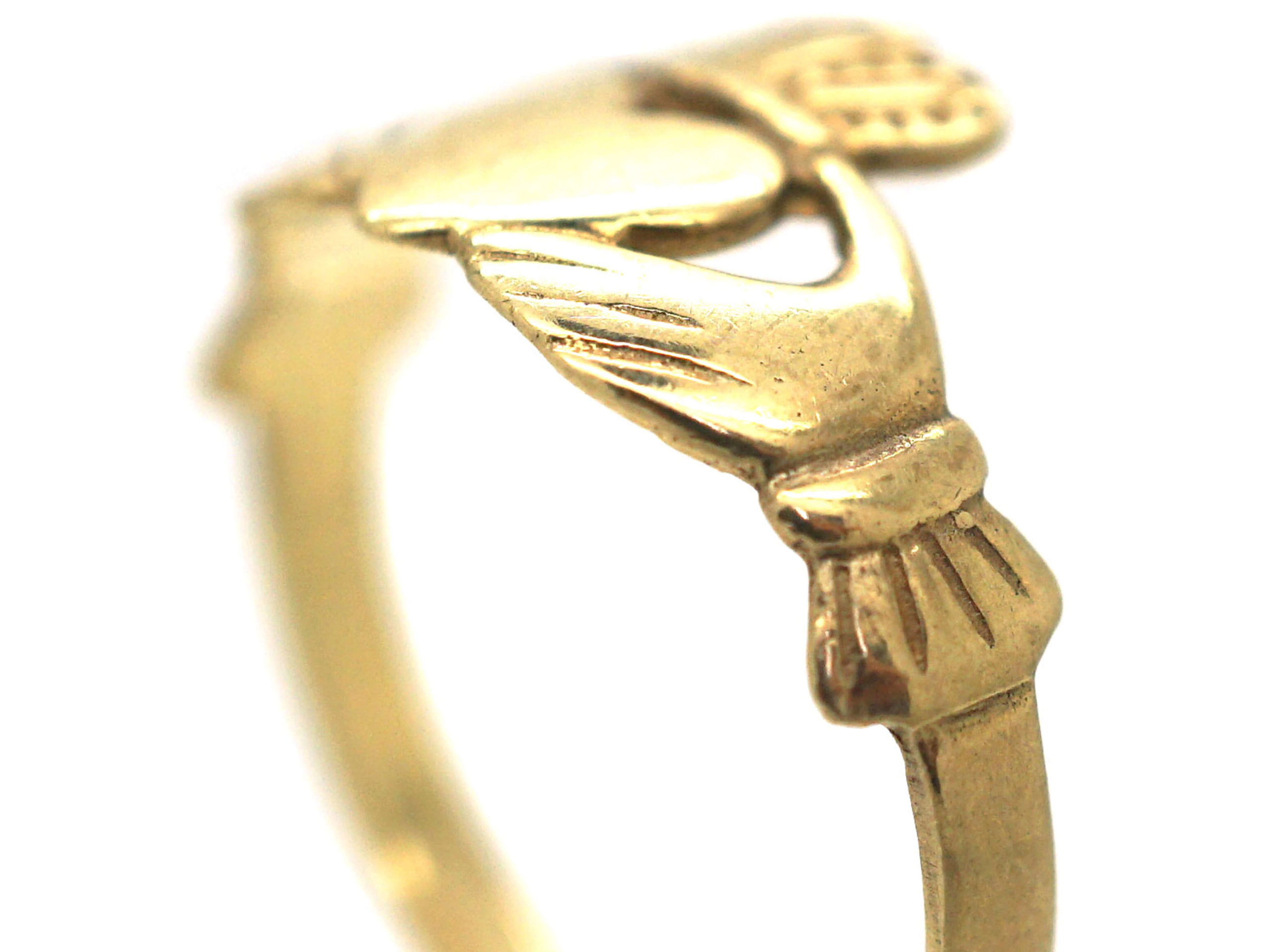 Irish 9ct Gold Claddagh Ring (366/O) | The Antique Jewellery Company