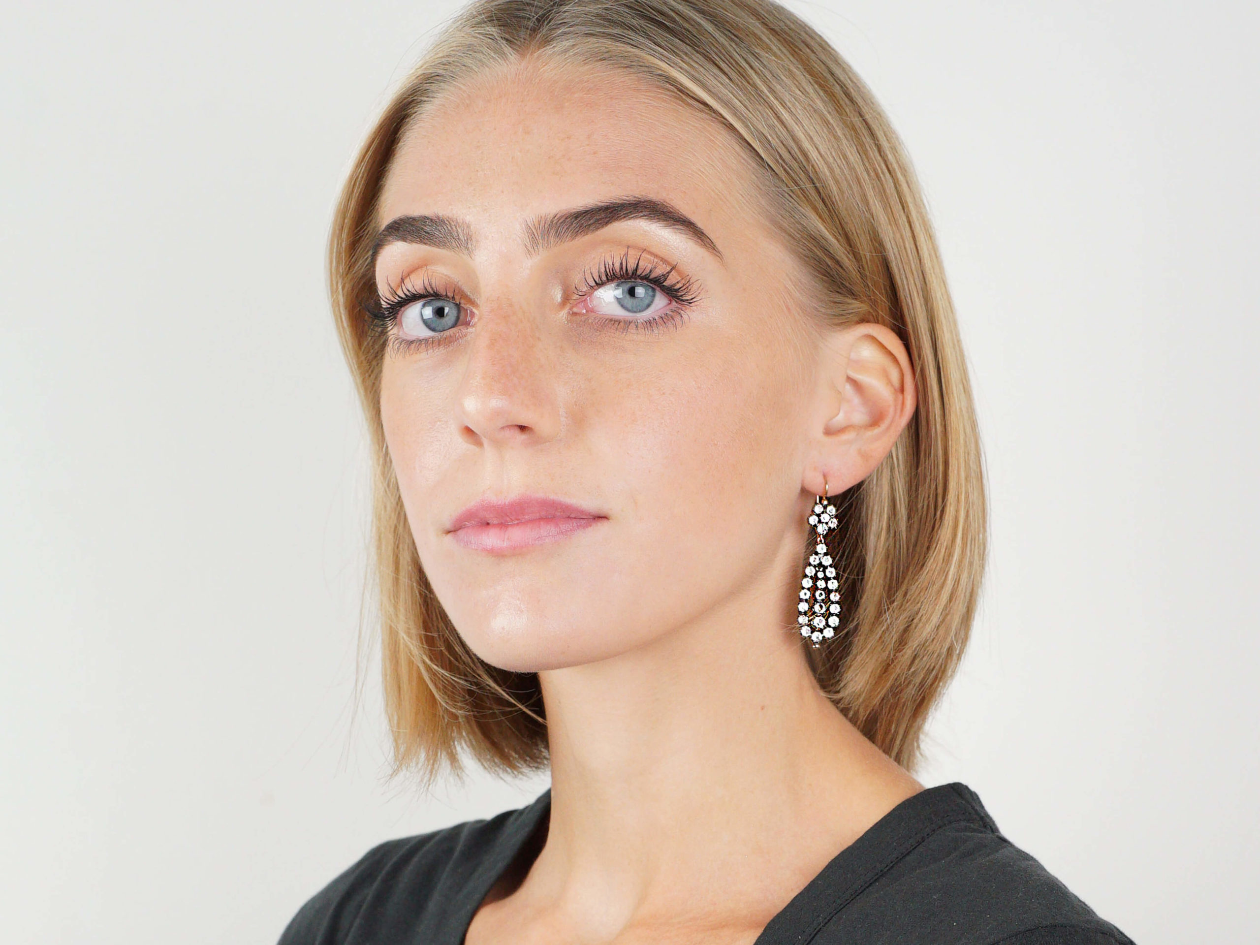 Georgian Silver, Gold & Paste Long Drop Earrings (258F) | The Antique ... Georgian Silver, Gold & Paste Long Drop Earrings (258F) | The Antique ...