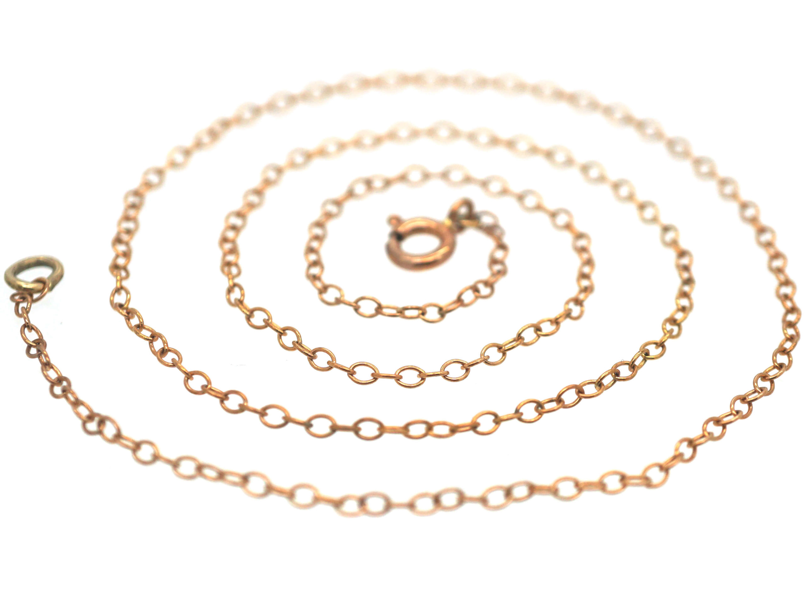 Edwardian 9ct Gold Trace Link Chain (261N) | The Antique Jewellery Company