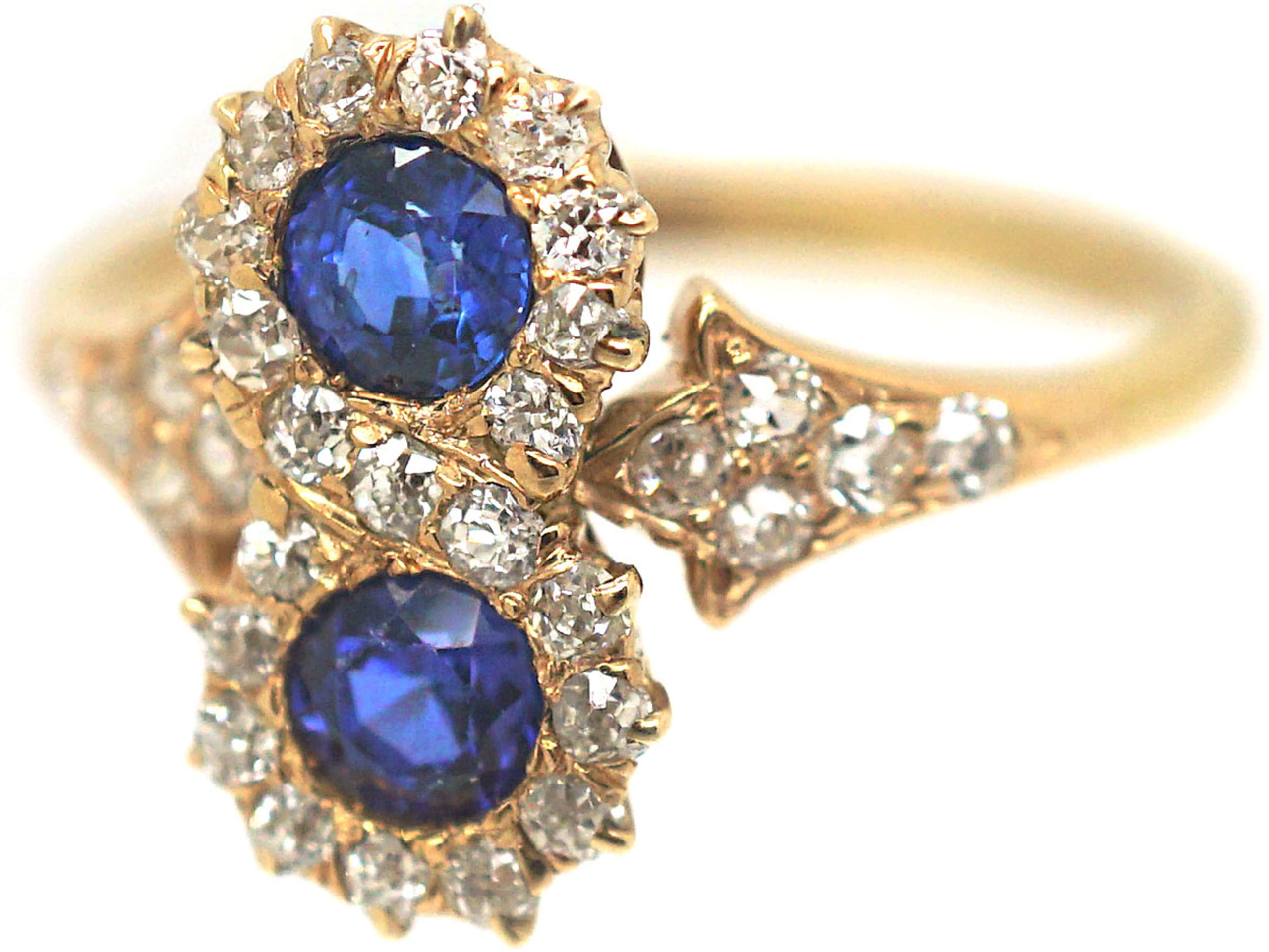 18ct Gold Sapphire & Diamond Figure of Eight Ring (62G) | The Antique ...