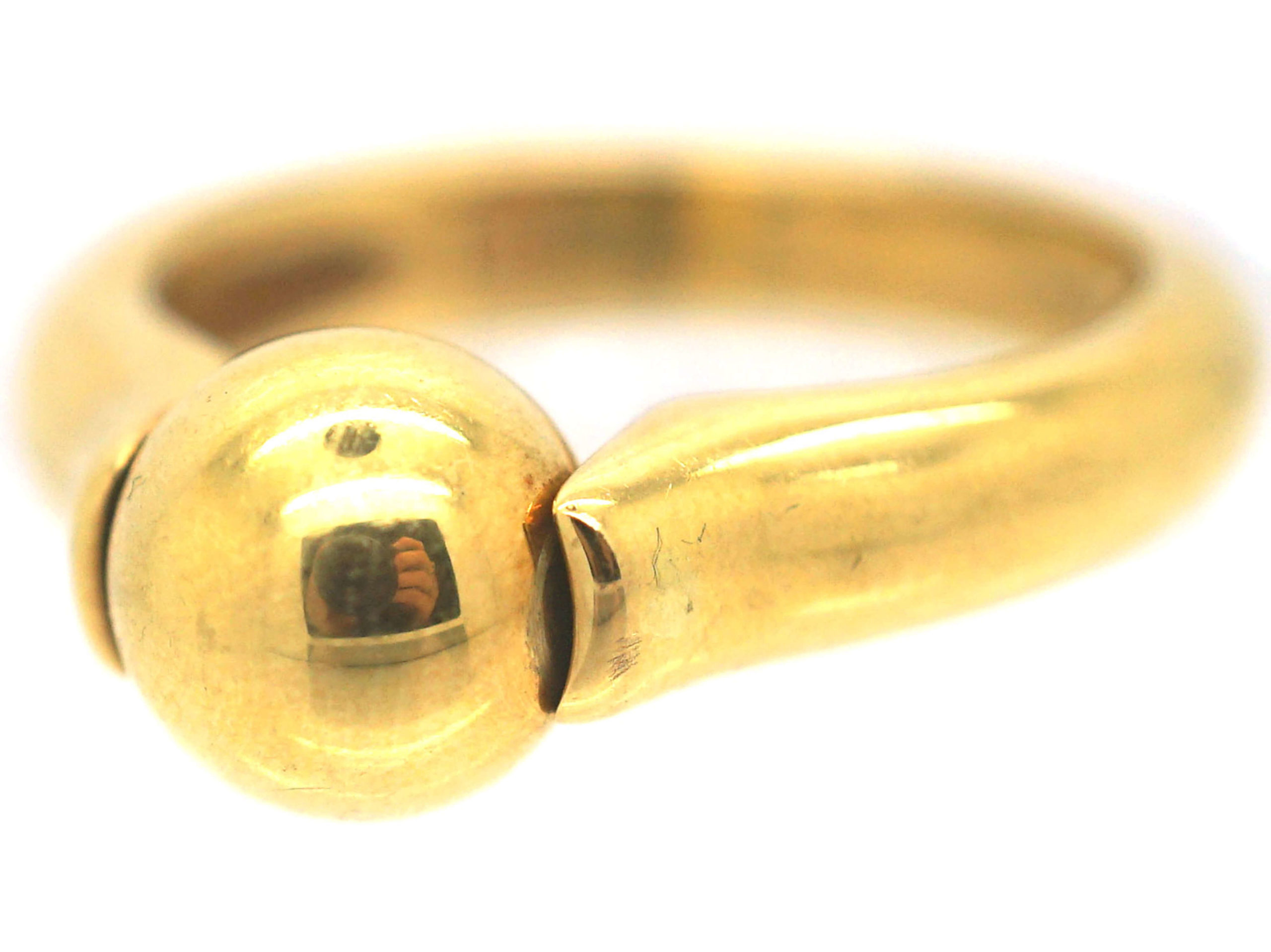 18ct Gold Revolving Sphere Ring (335P) | The Antique Jewellery Company