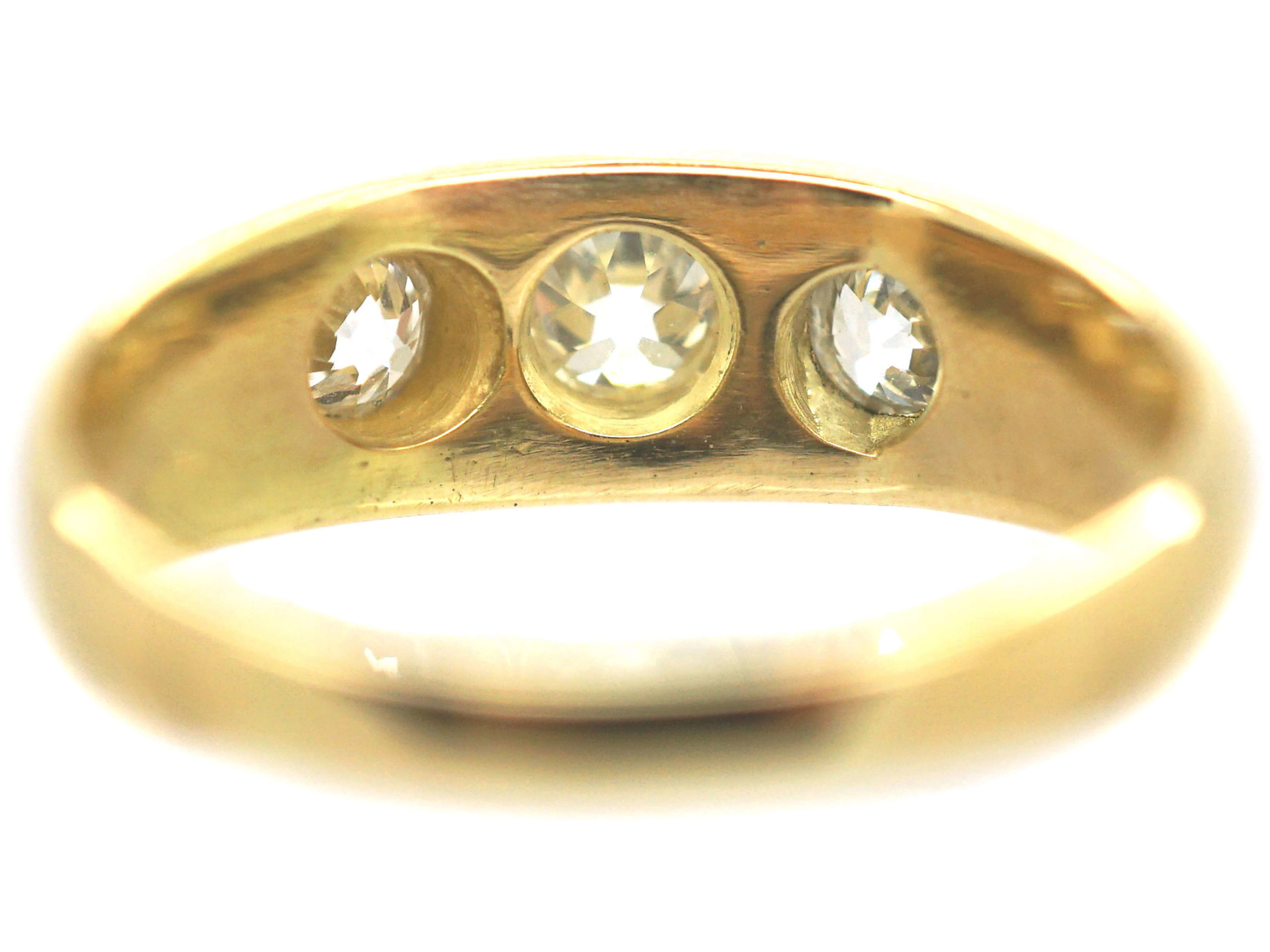 Victorian Three Stone Diamond Rub Over Set Ring (321P) | The Antique ...