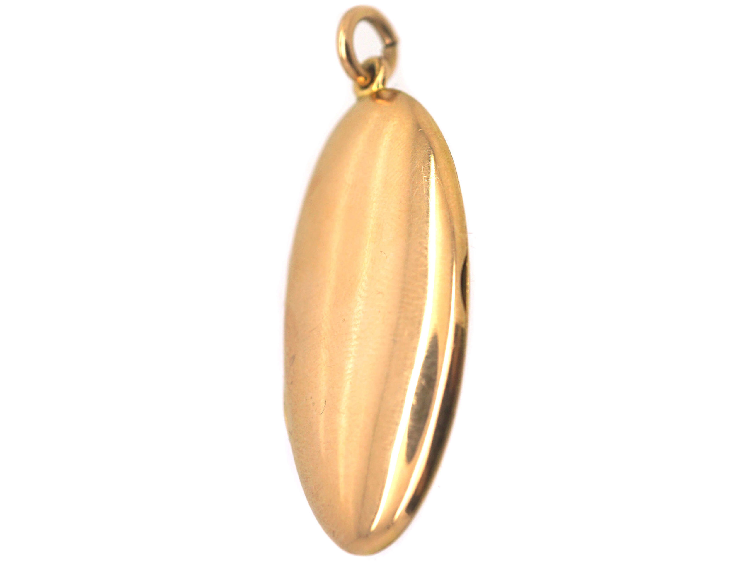 Edwardian Slim Oval 15ct Gold Locket (331P) | The Antique Jewellery Company