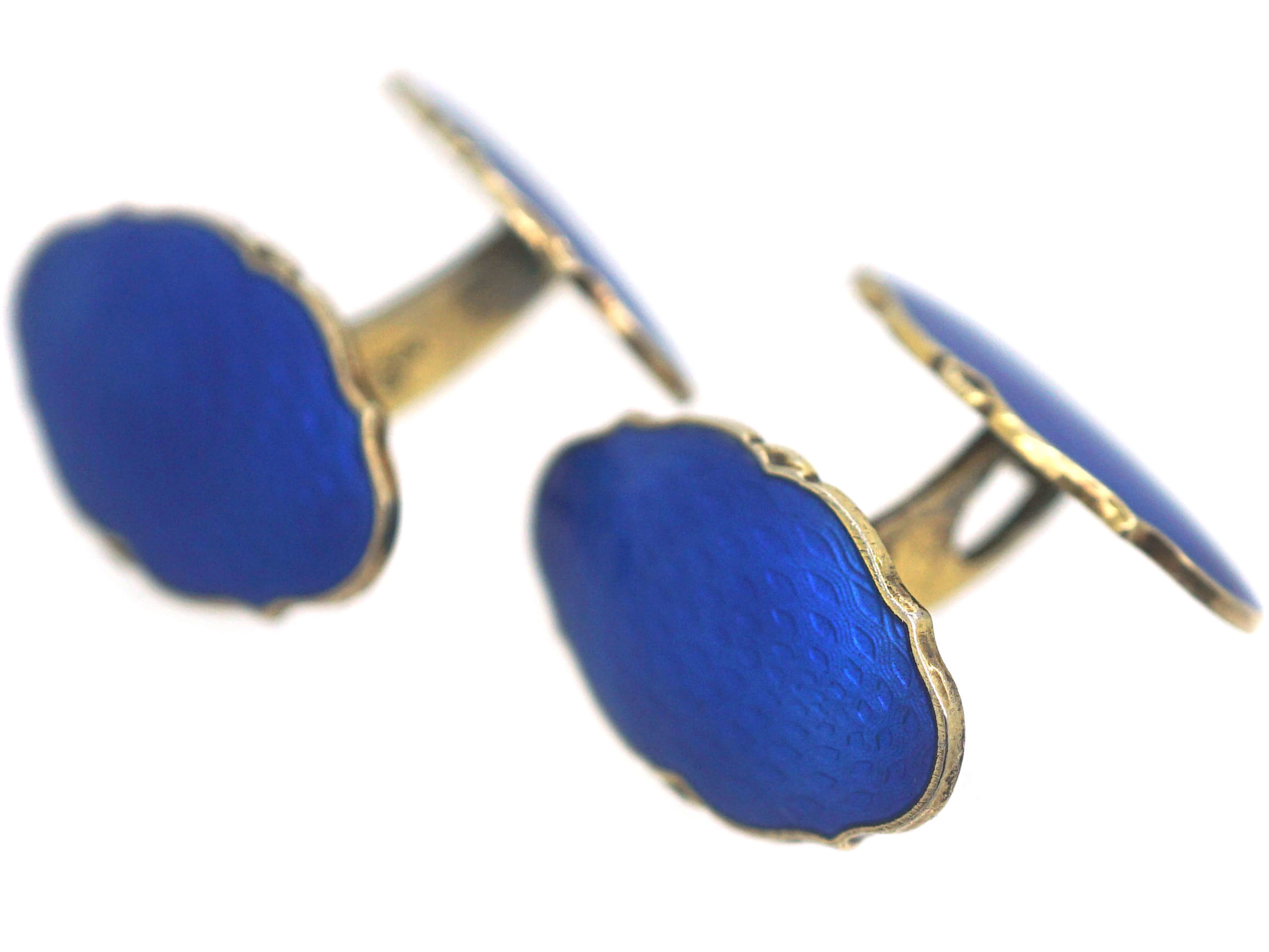 Silver & Blue Enamel Cufflinks by O.F.Hjortdahl (545N) | The Antique ...