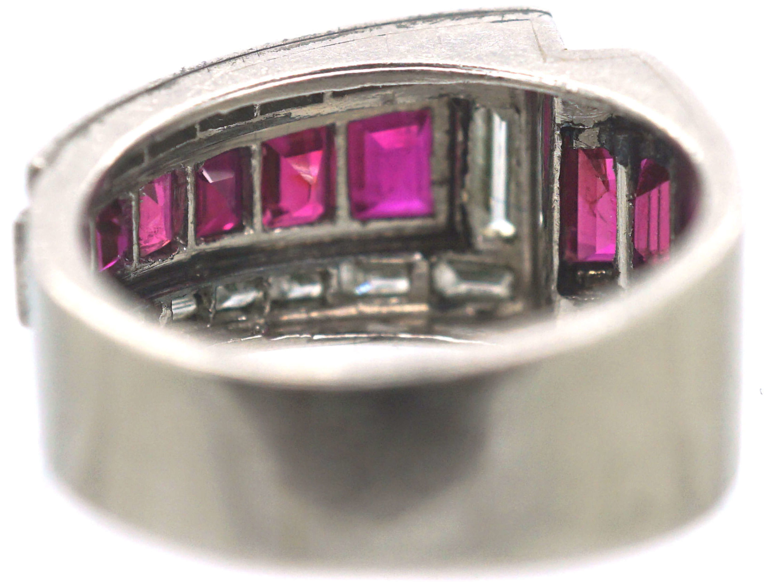 Retro Platinum, Ruby & Diamond Cocktail Ring (248P) | The Antique ...