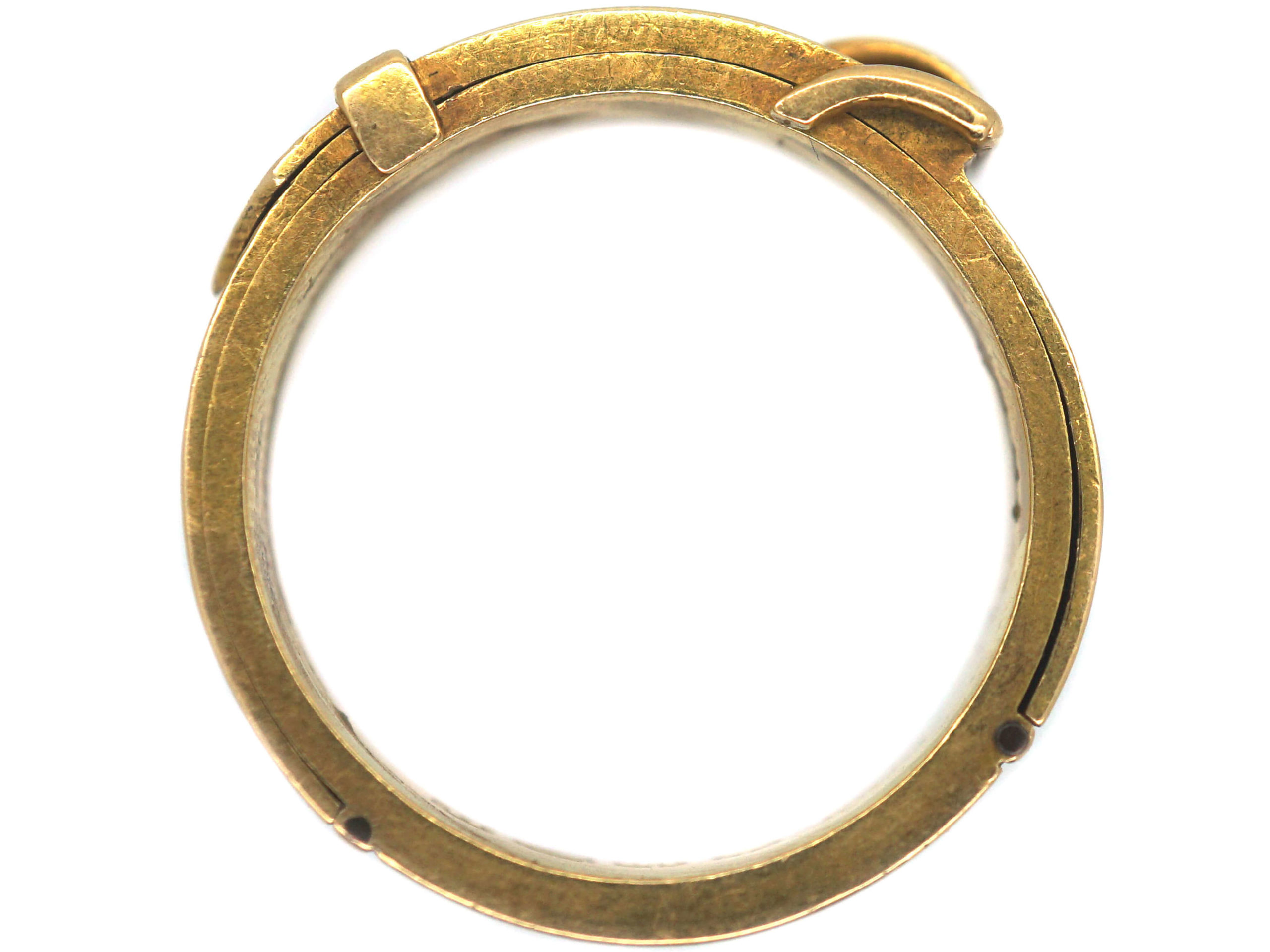 18ct Gold Victorian Buckle Ring Which Opens To Reveal Hair (950D) | The ...