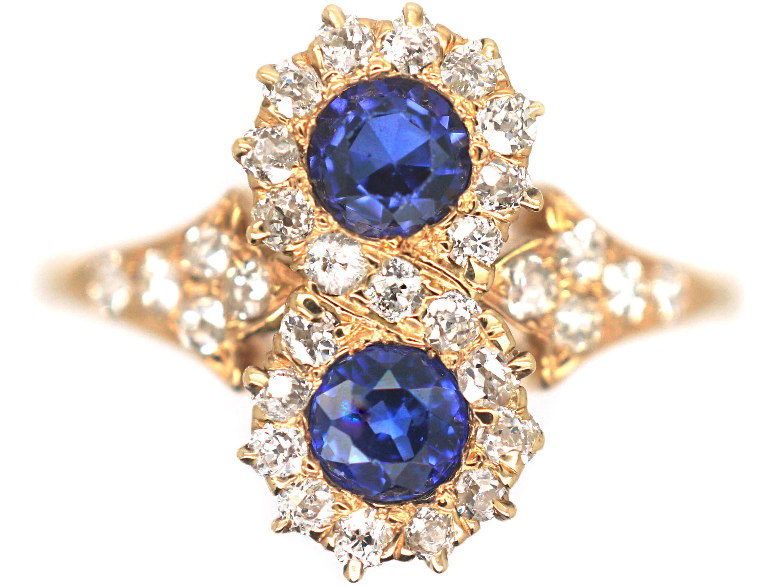 18ct Gold Sapphire & Diamond Figure of Eight Ring (62G) | The Antique ...