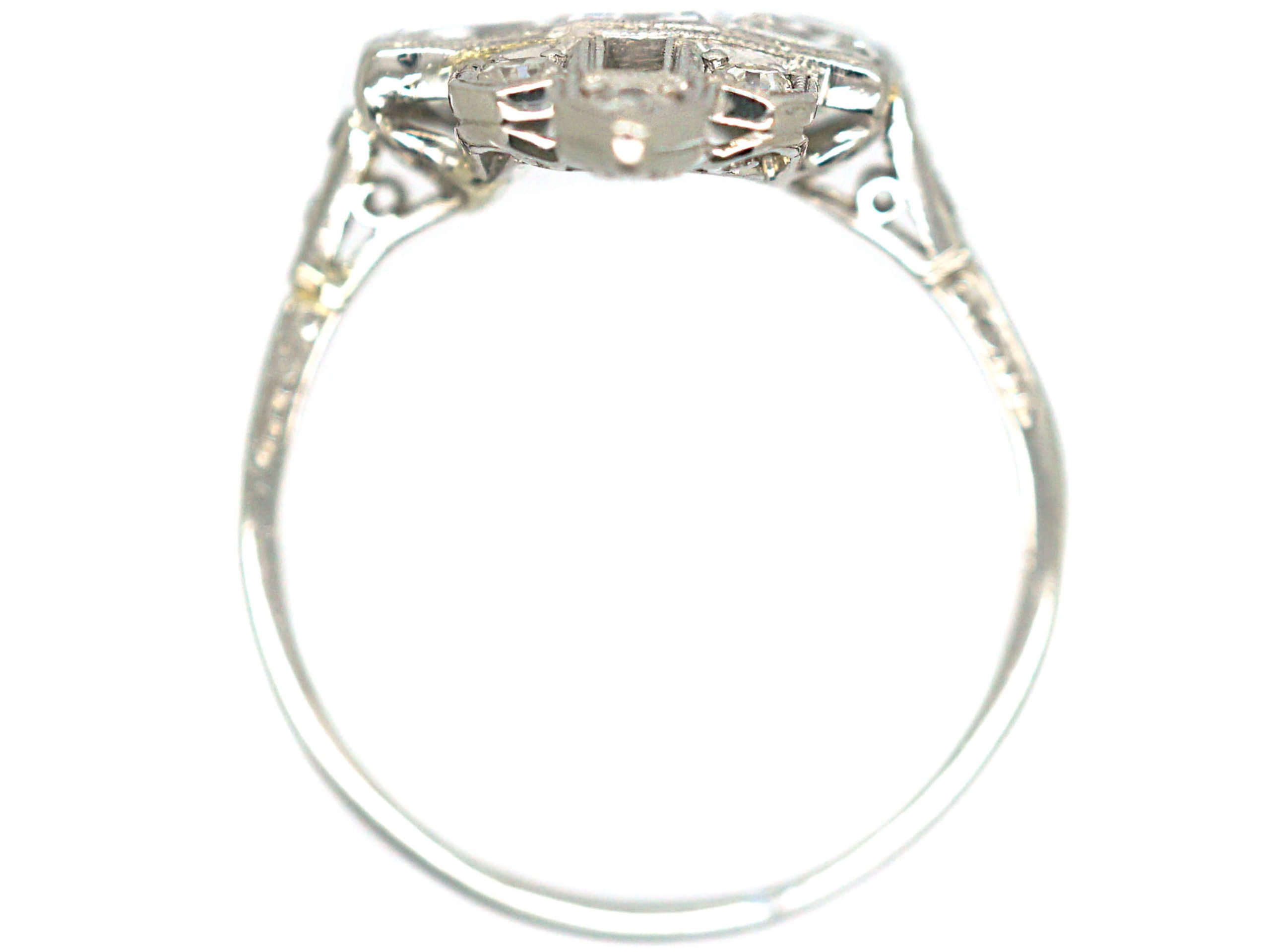 Art Deco Platinum & Diamond Geometric Ring (281P) | The Antique ...