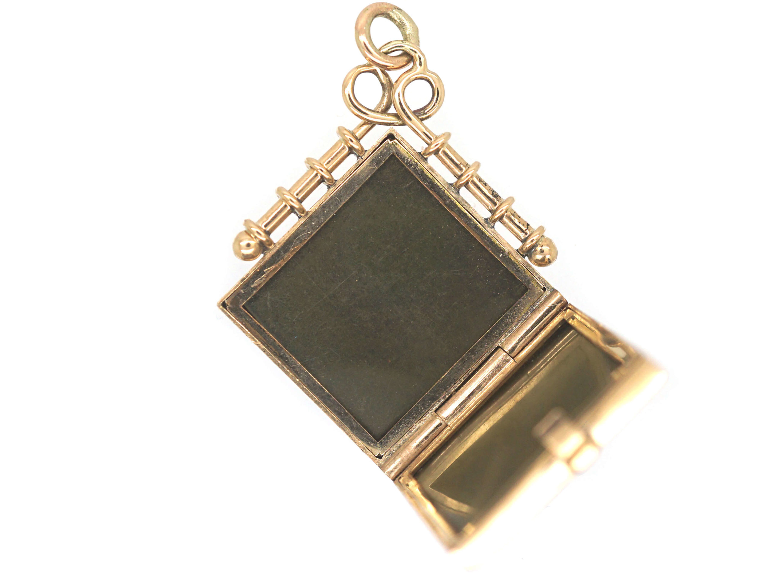 Edwardian 15ct Three Colour Gold Diamond Shaped Locket (289P) | The ...