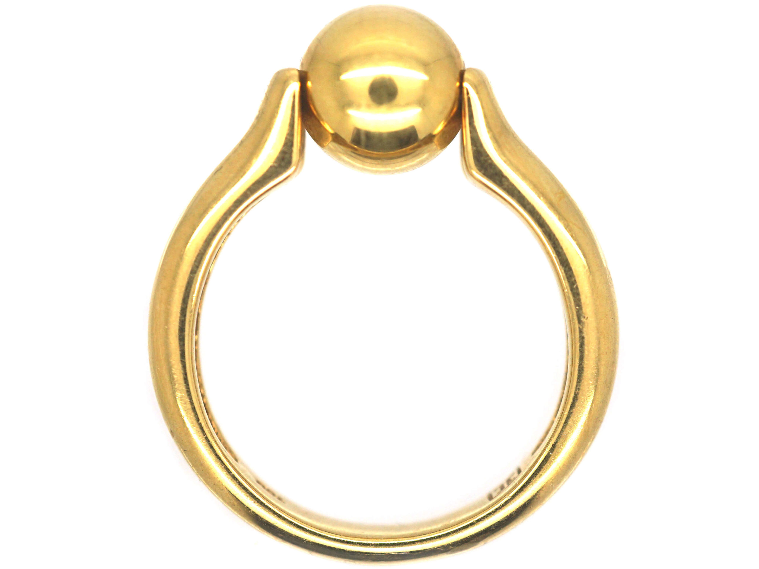18ct Gold Revolving Sphere Ring (335P) | The Antique Jewellery Company
