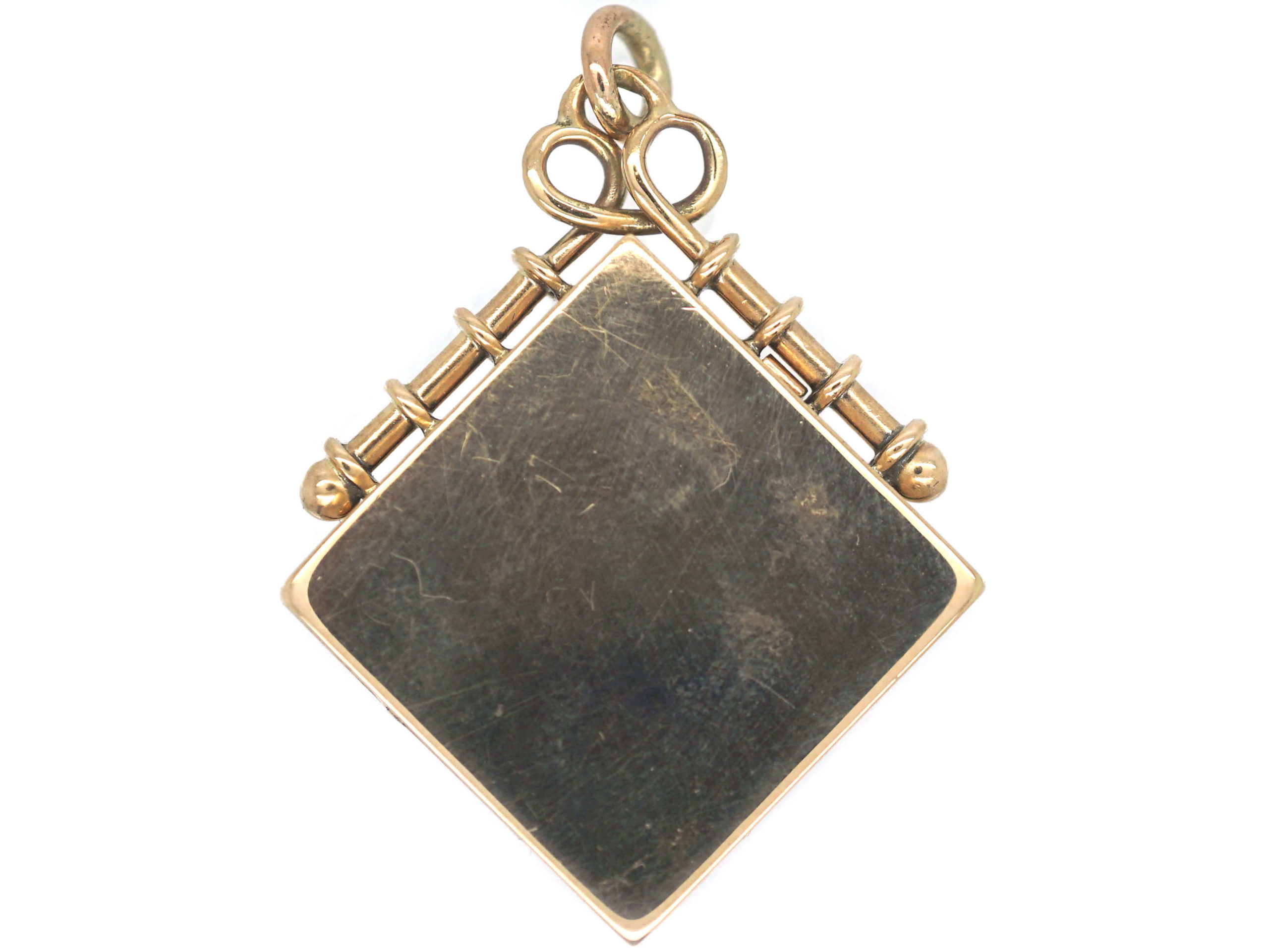 Edwardian 15ct Three Colour Gold Diamond Shaped Locket (289P) | The ...