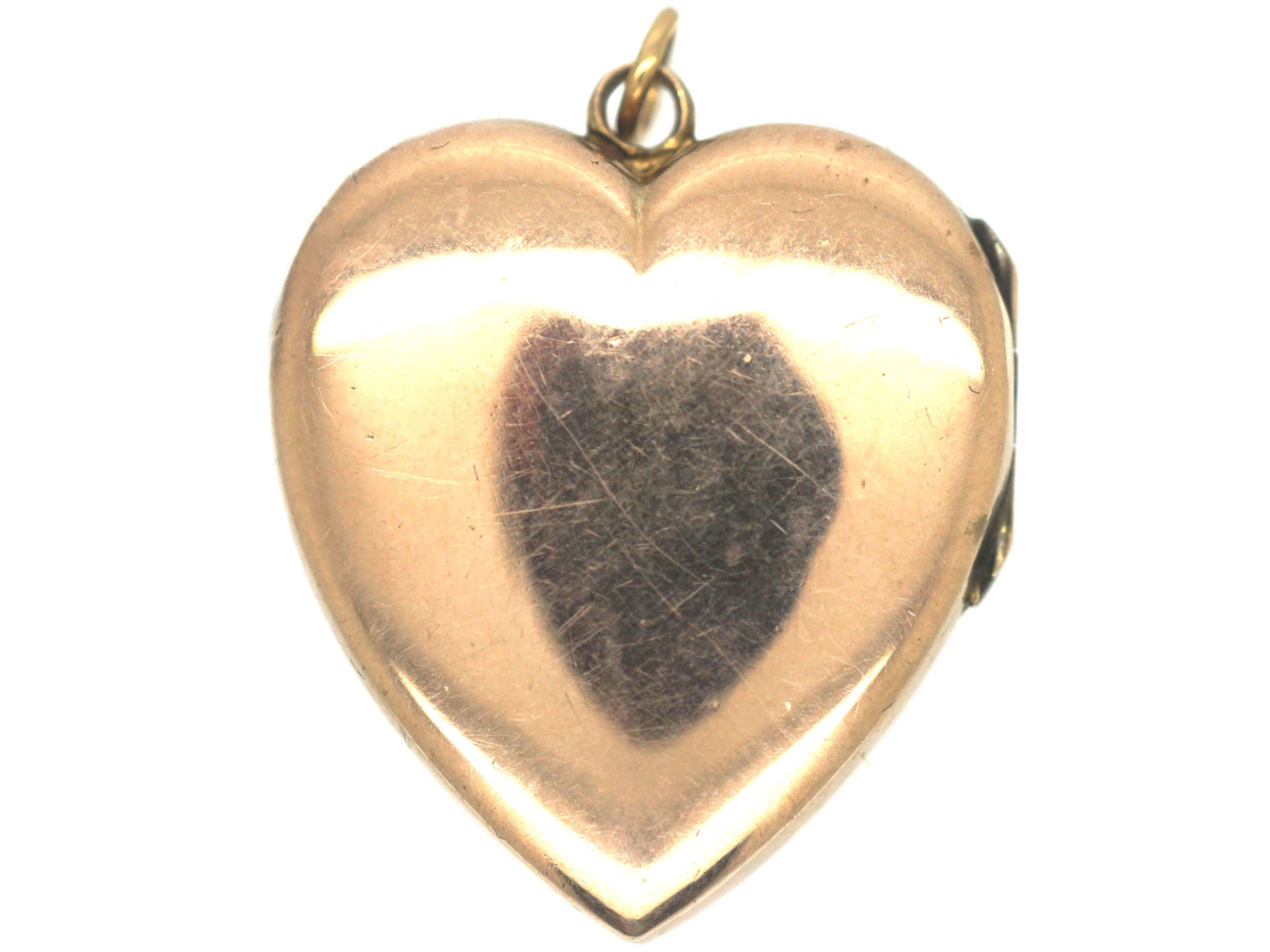 Edwardian 9ct Back & Front Heart Shaped Locket with Star Motif (290P ...
