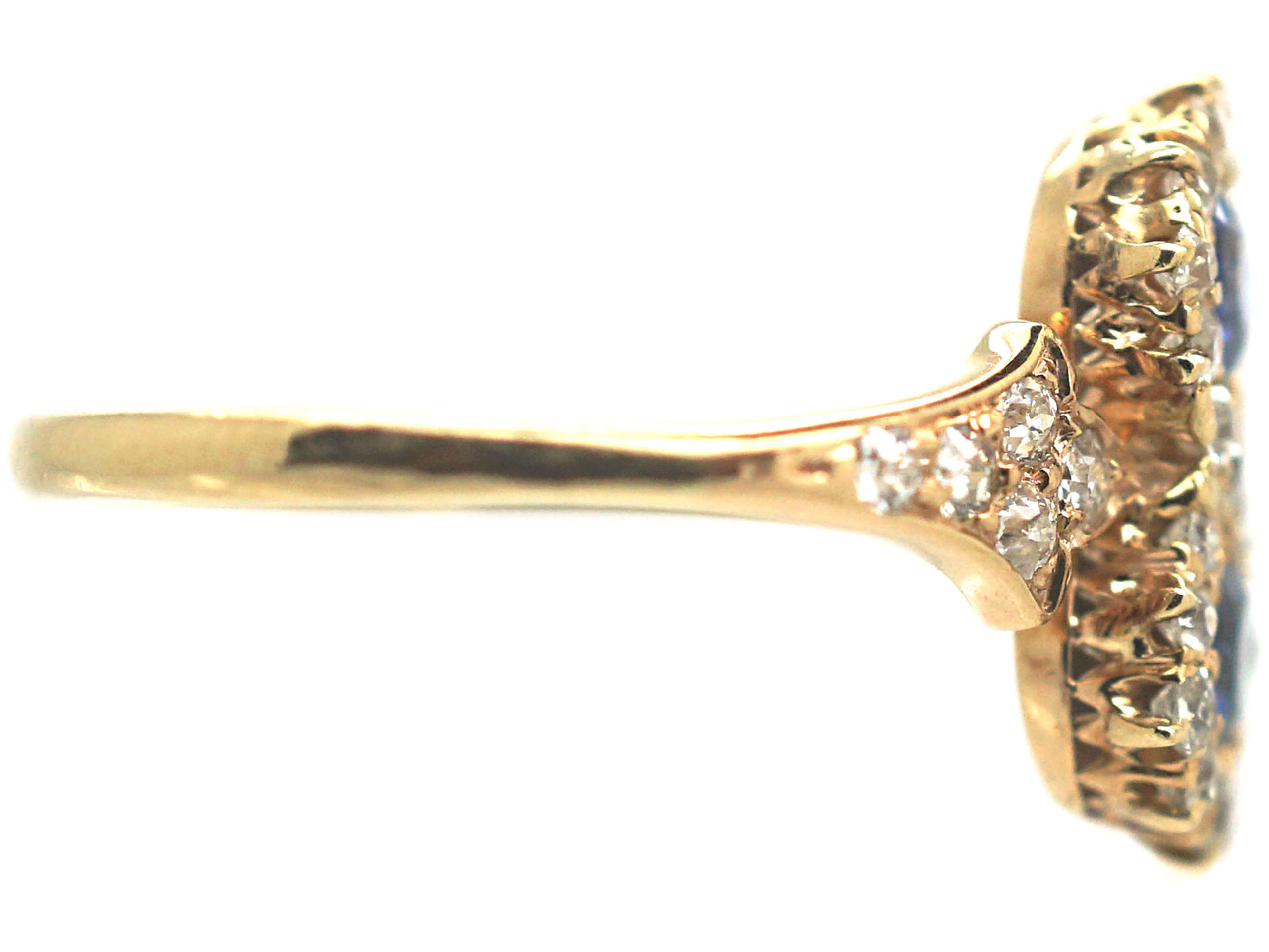 18ct Gold Sapphire & Diamond Figure of Eight Ring (62G) | The Antique ...