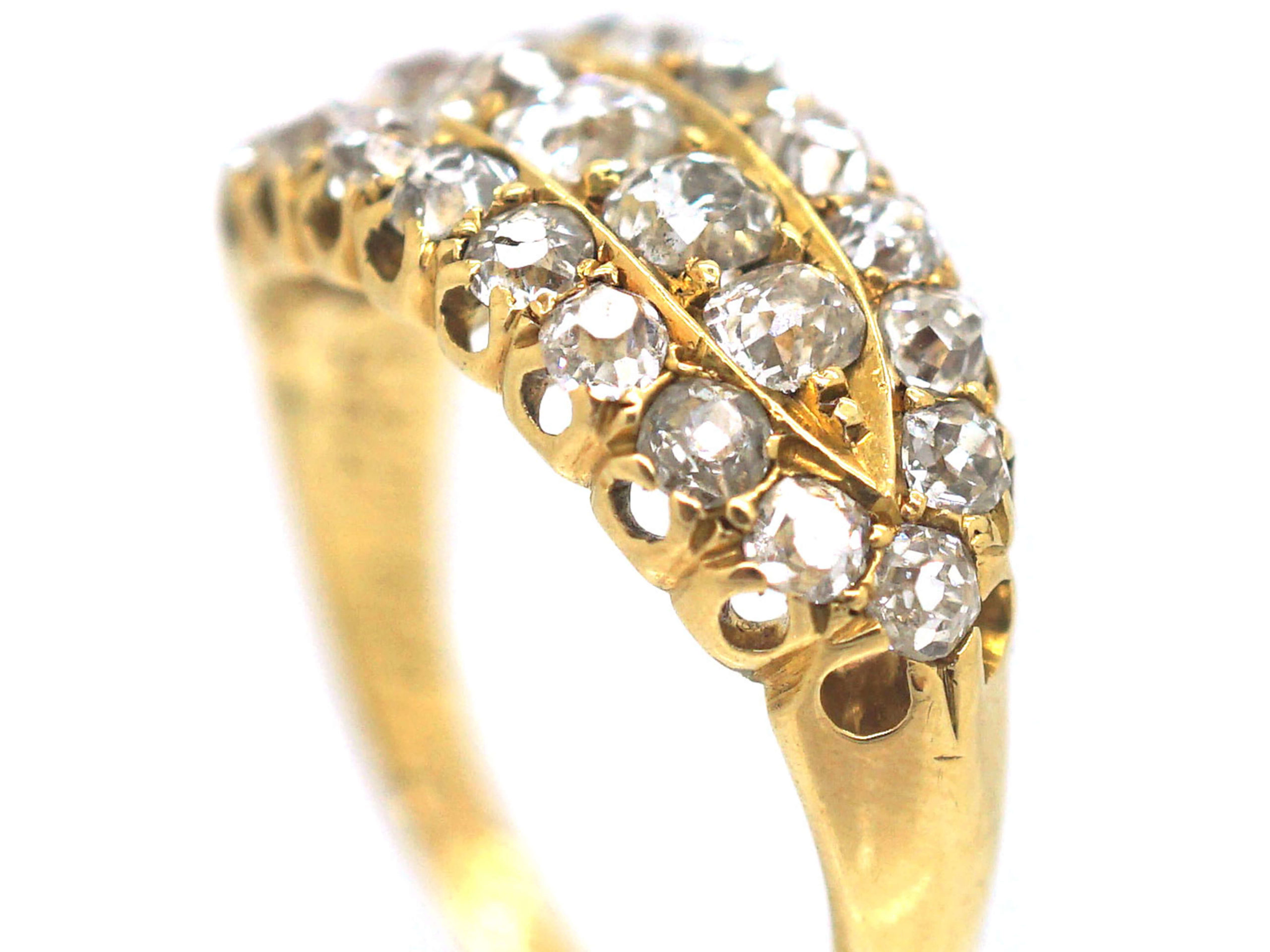 Victorian 18ct Gold & Diamond Boat Shaped Ring (372P) | The Antique ...