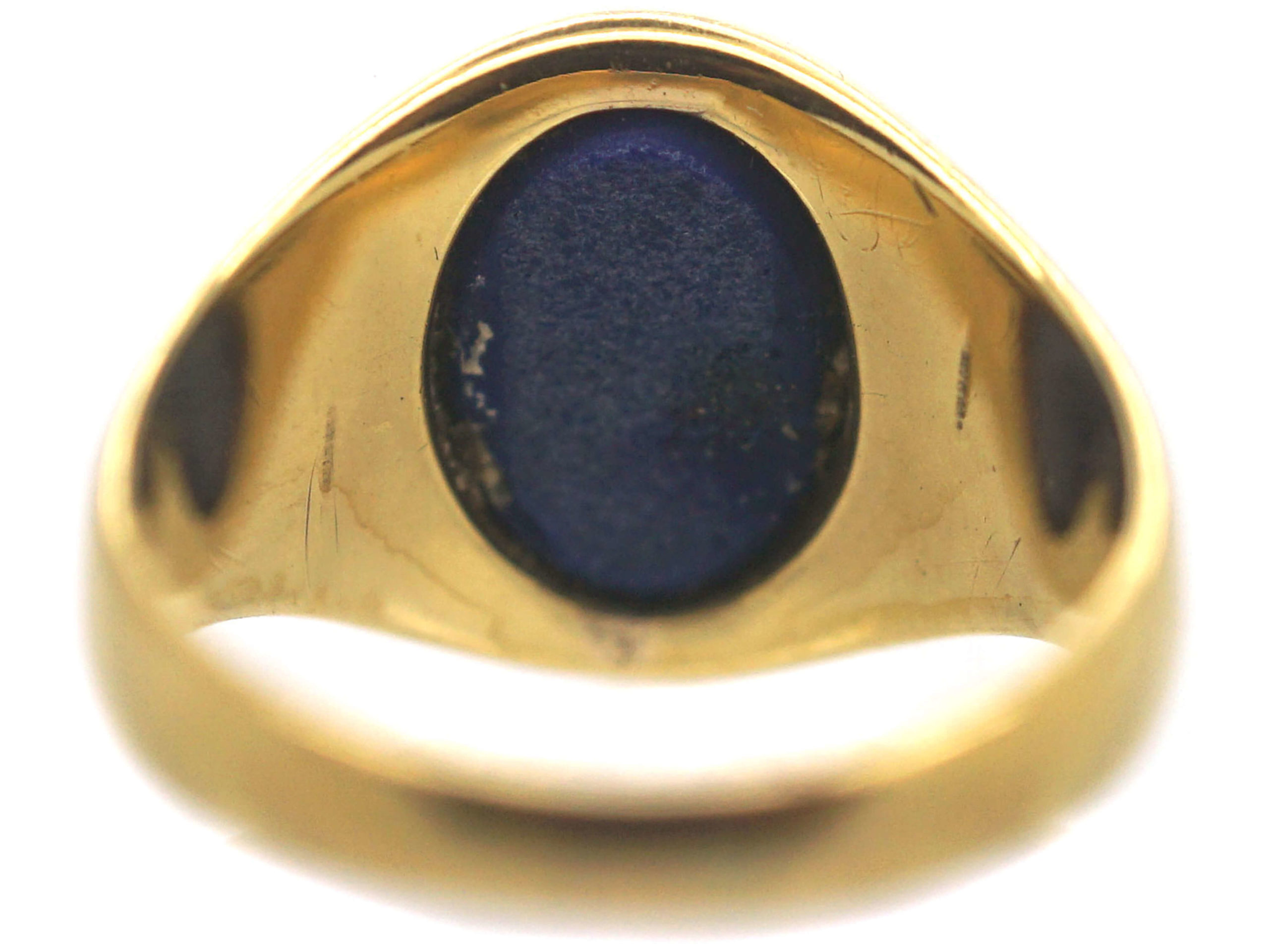 Victorian 18ct Gold & Lapis Lazuli Ring with Intaglio of a Bull (393P ...