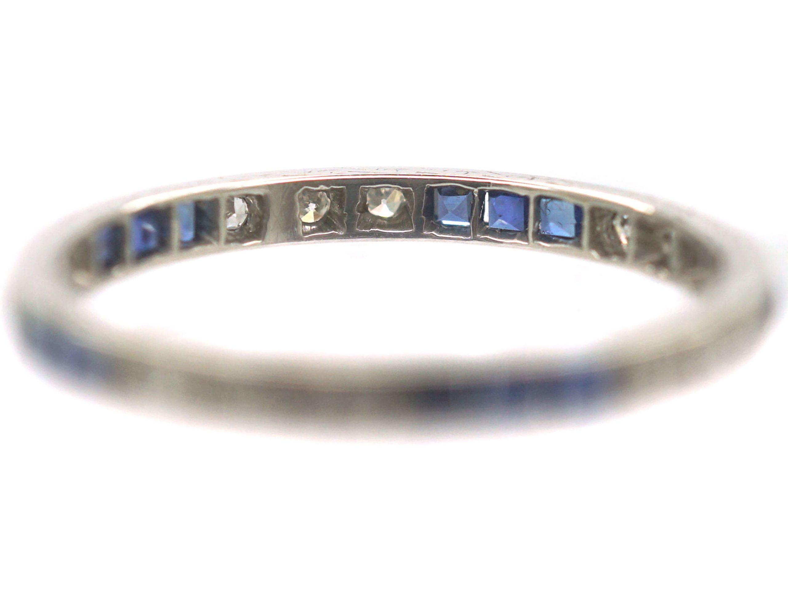 Art Deco Platinum, Sapphire & Diamond Narrow Eternity Ring (468P) | The ...