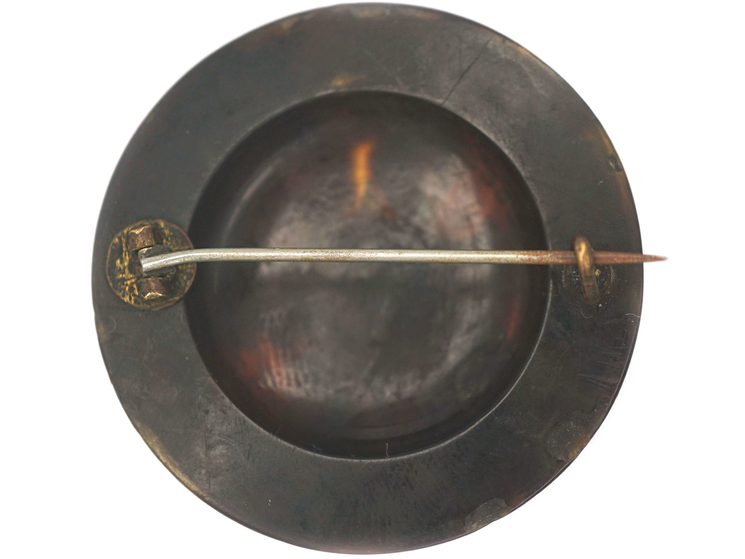 Victorian Tortoiseshell & Pique Round Brooch (616P) | The Antique ...