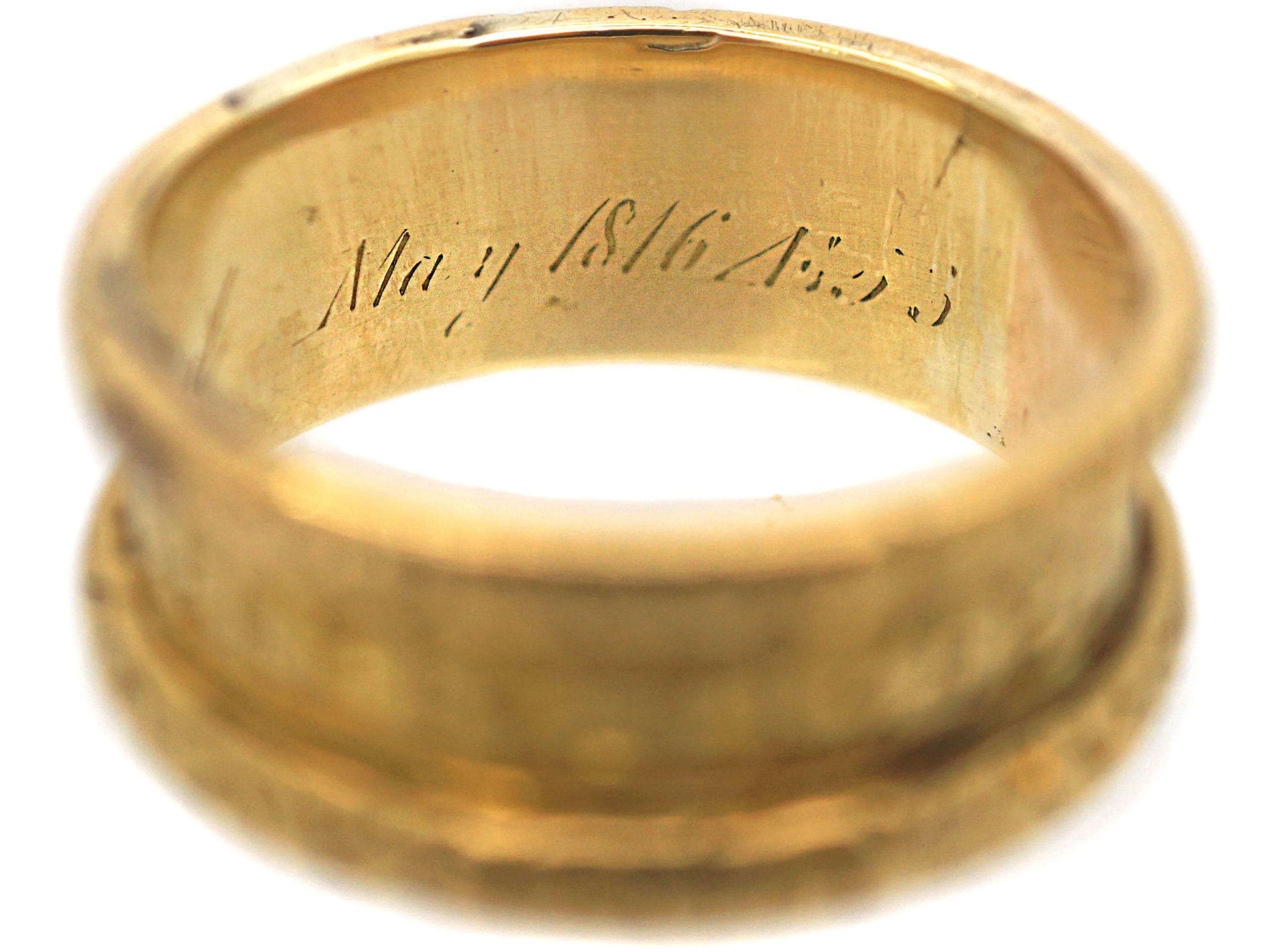 Georgian Wide 18ct Gold Memorial Ring (469P) | The Antique Jewellery ...
