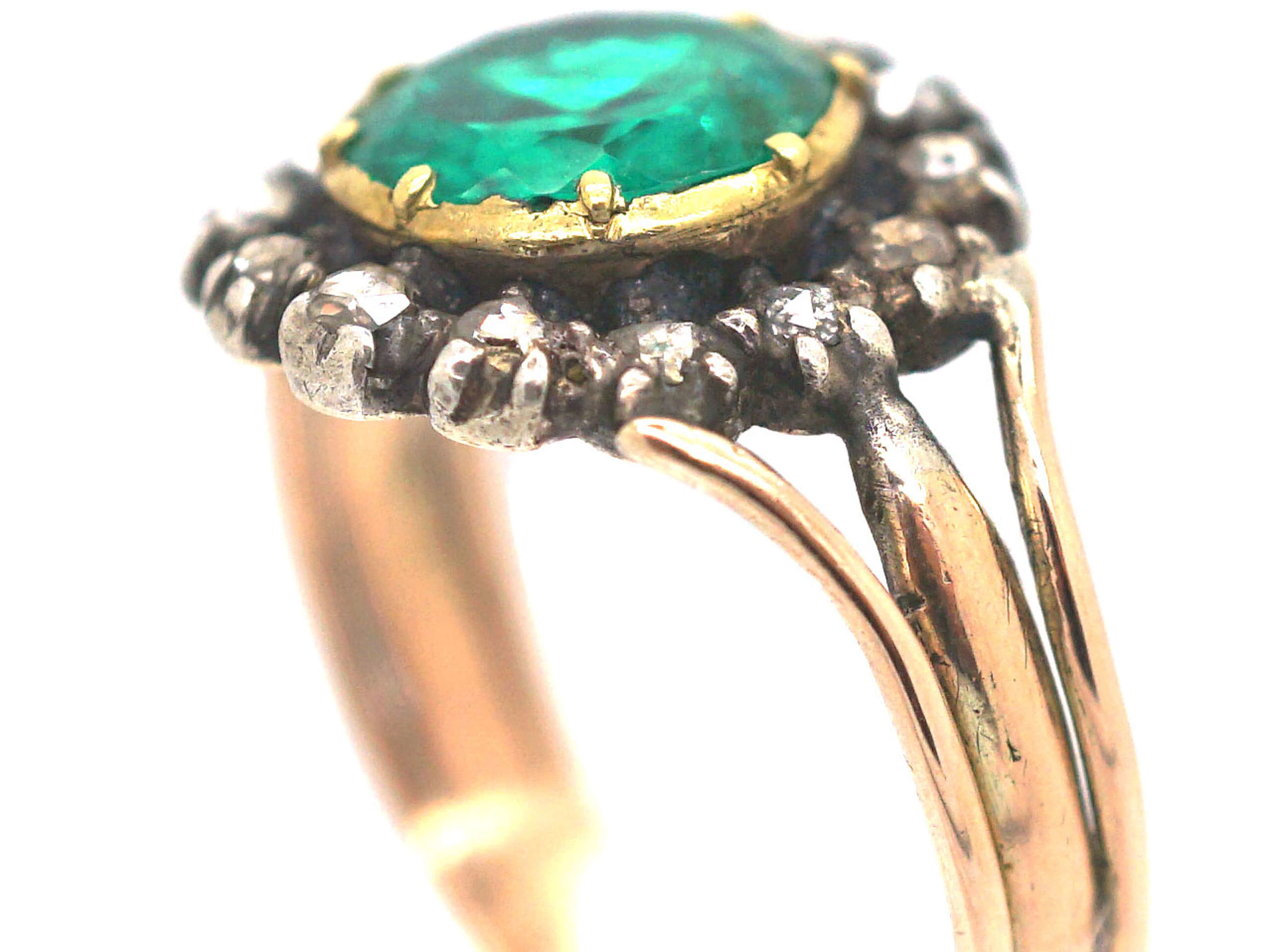 Georgian Emerald & Rose Cut Diamond Cluster Ring (459P) | The Antique ... Georgian Emerald & Rose Cut Diamond Cluster Ring (459P) | The Antique ...