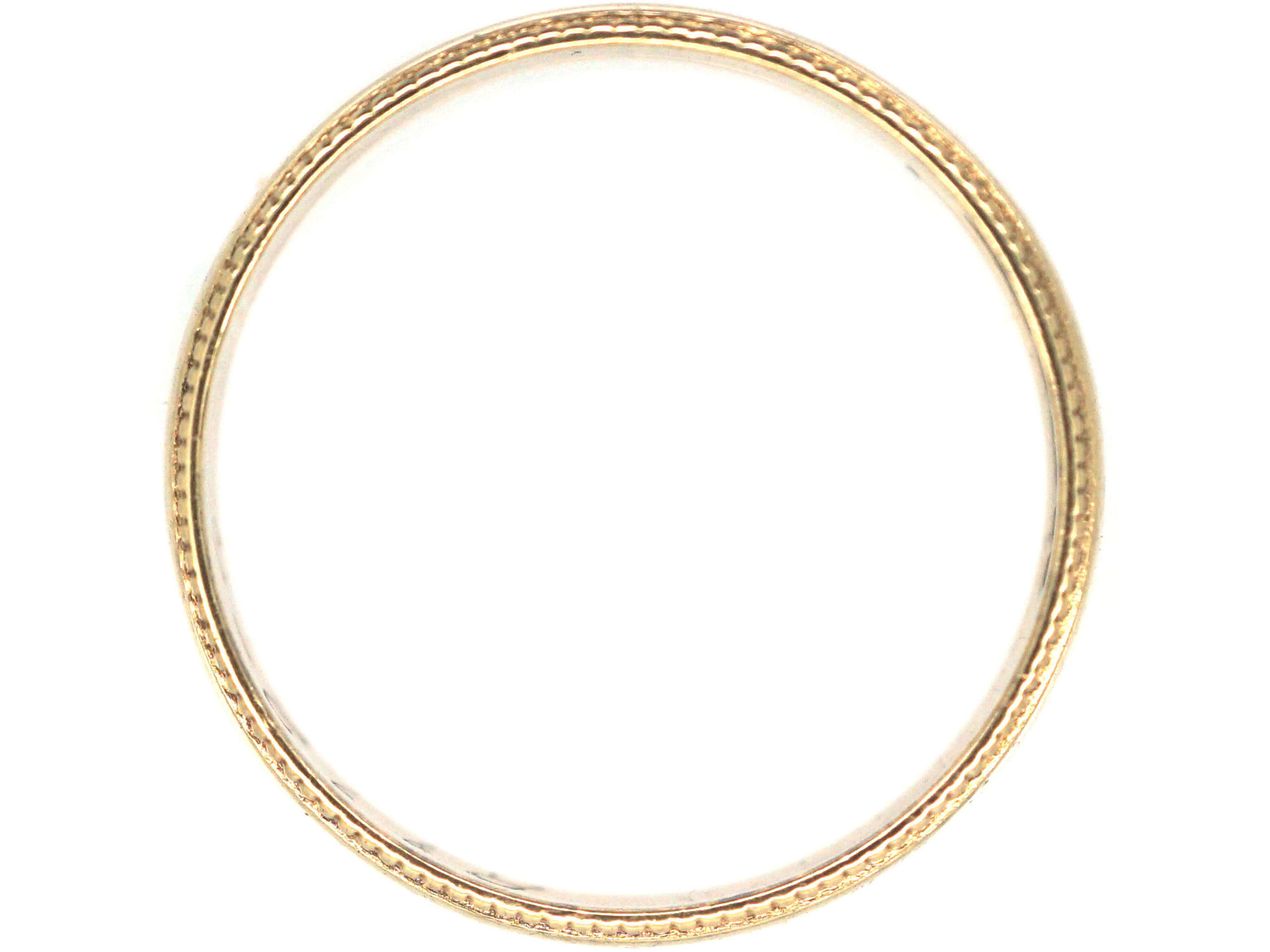 9ct Gold Wedding Ring with Decorated Edge (615P) | The Antique ...