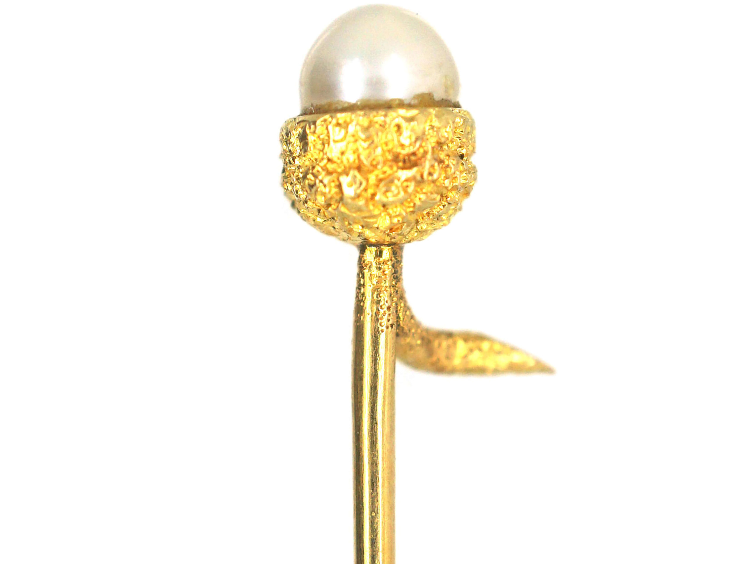 Edwardian 15ct Gold & Natural Pearl Acorn Tie Pin (590P) | The Antique ...