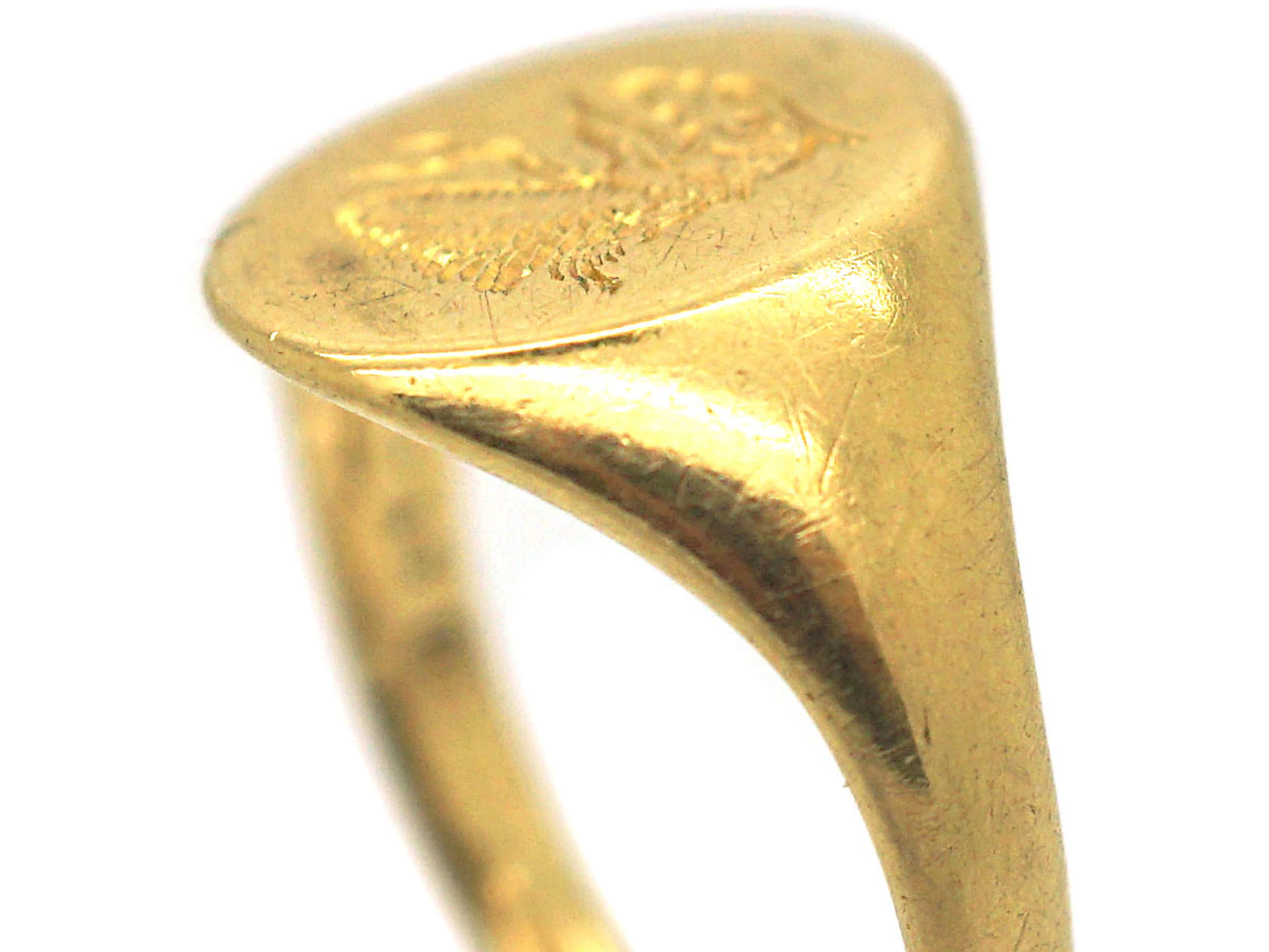 Edwardian 18ct Gold Signet Ring with Griffin Intaglio (737P) | The ...