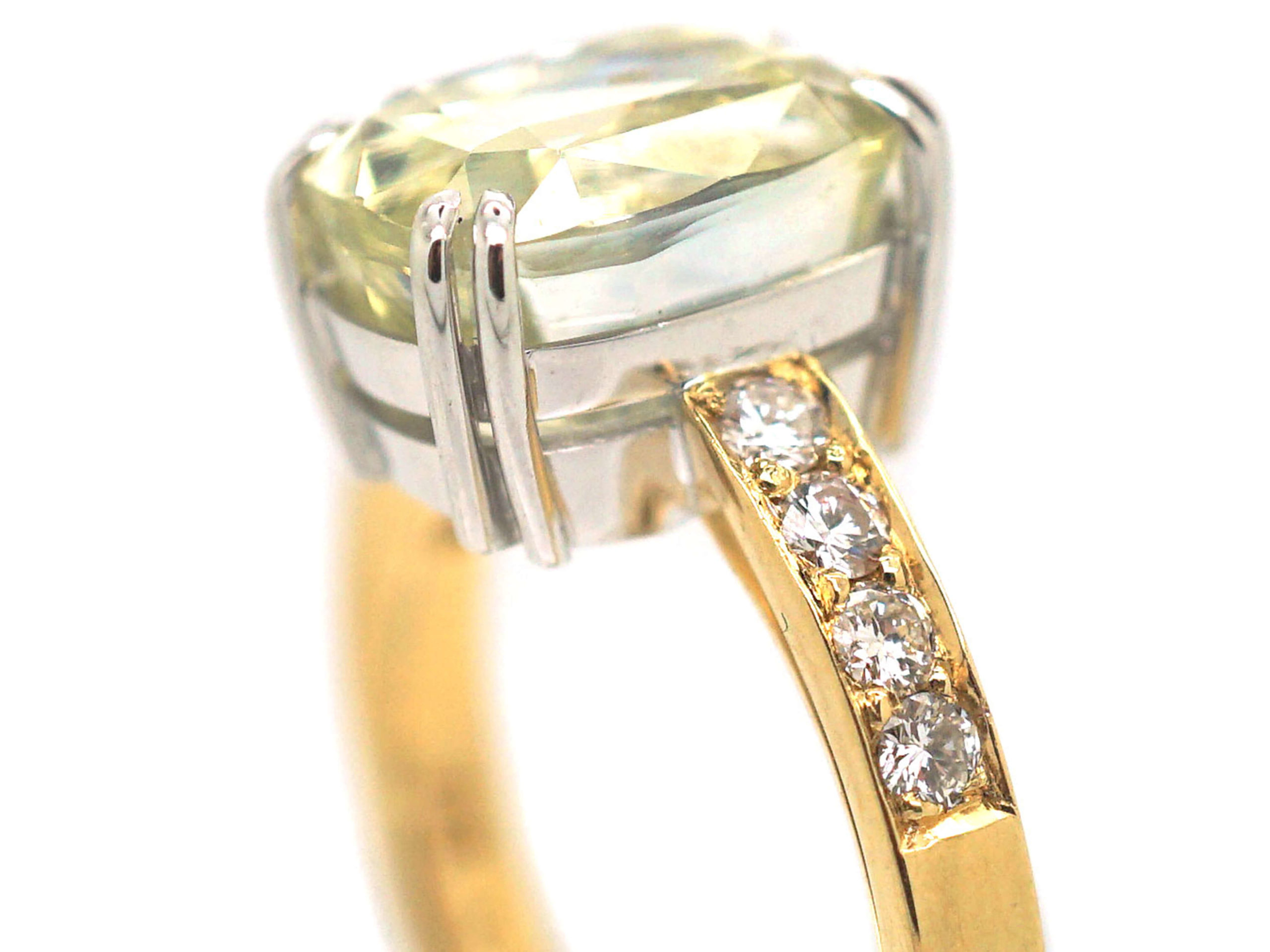 18ct Gold Yellow Ceylon Sapphire & Diamond Ring (564P) | The Antique ...