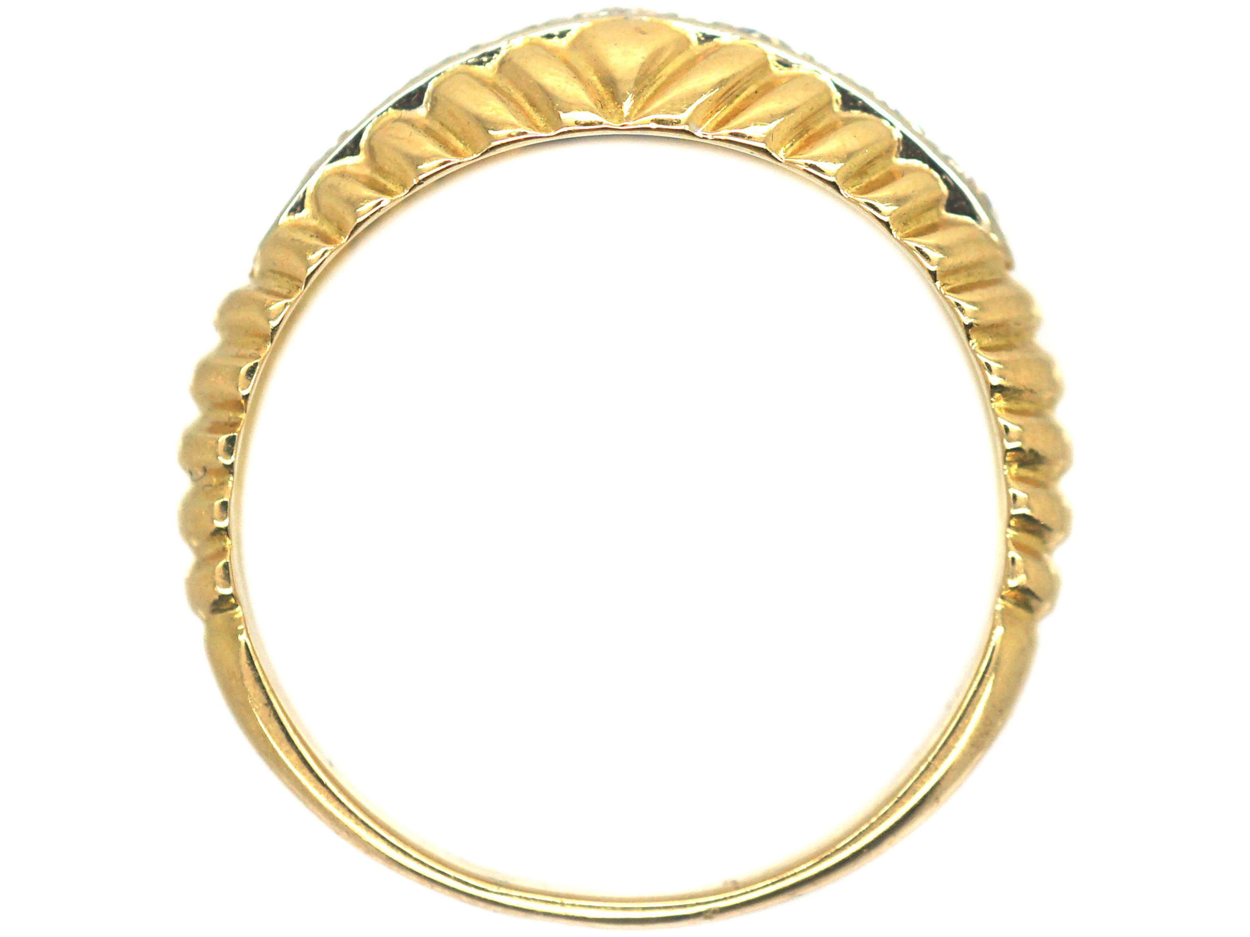 French 18ct Gold Diamond Ring with Line Pattern (598P) | The Antique ...