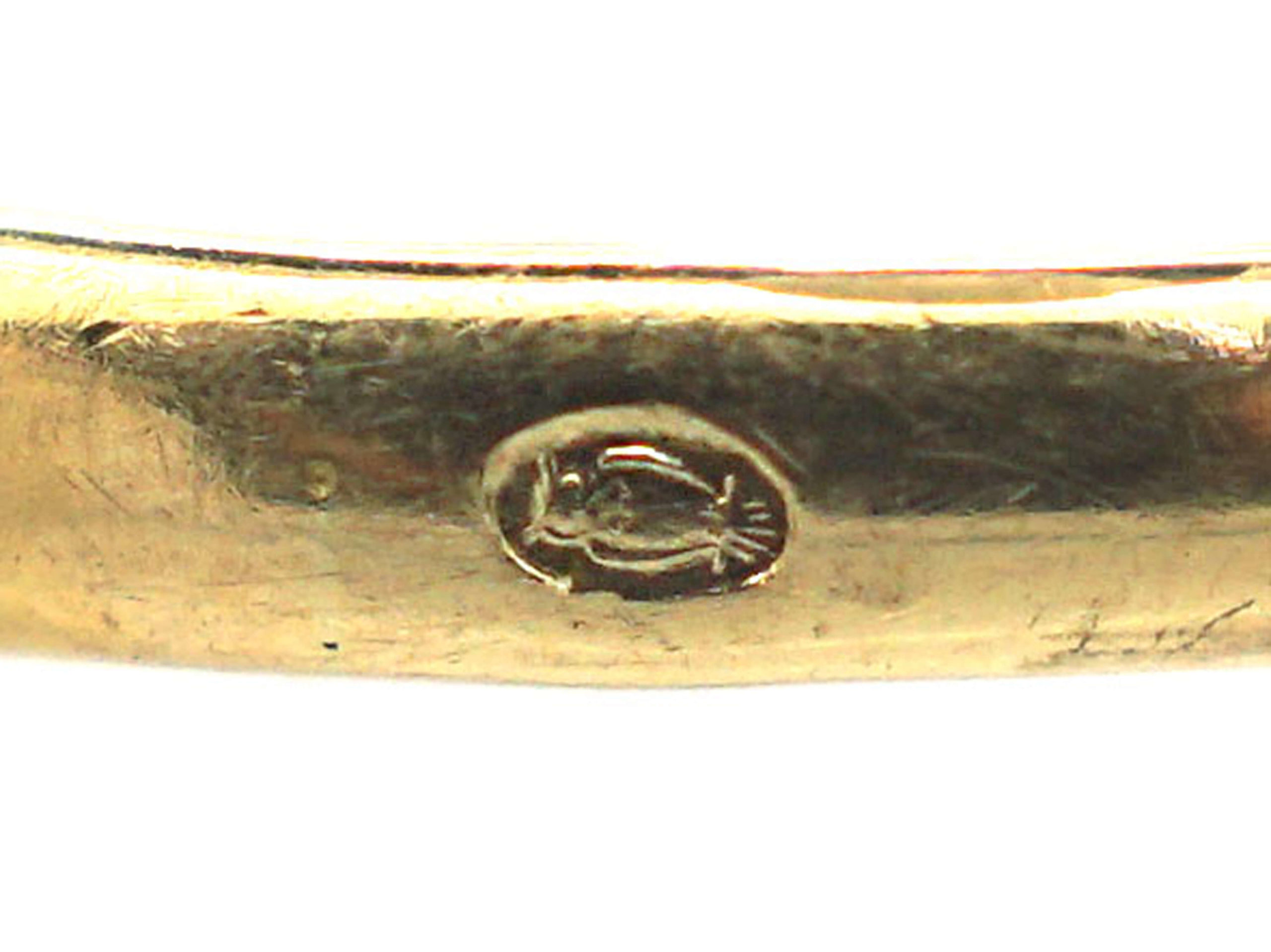 French 18ct Gold Diamond Ring with Line Pattern (598P) | The Antique ...