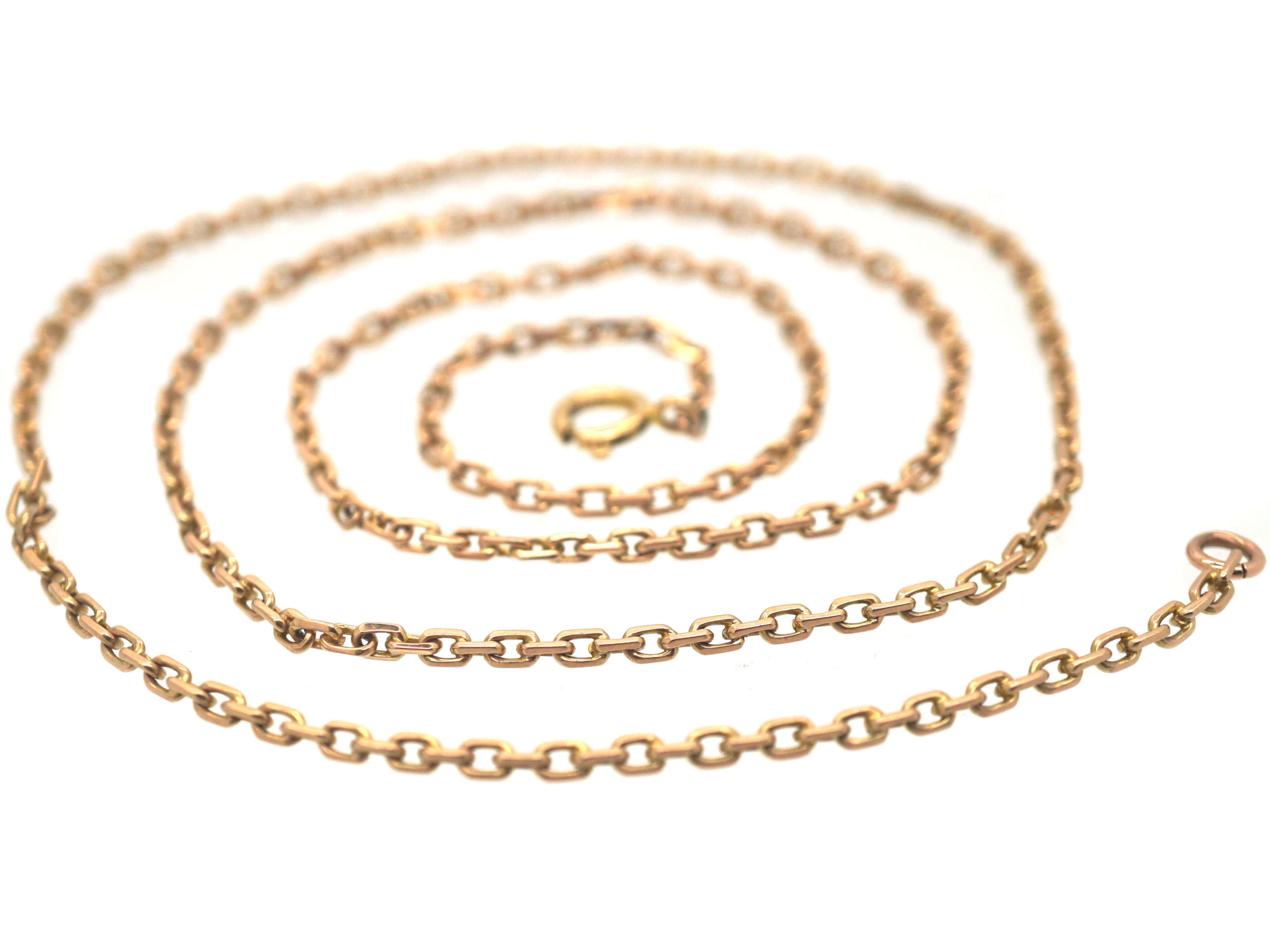 Edwardian 14ct Gold Medium Length Chain (410N) | The Antique Jewellery ...