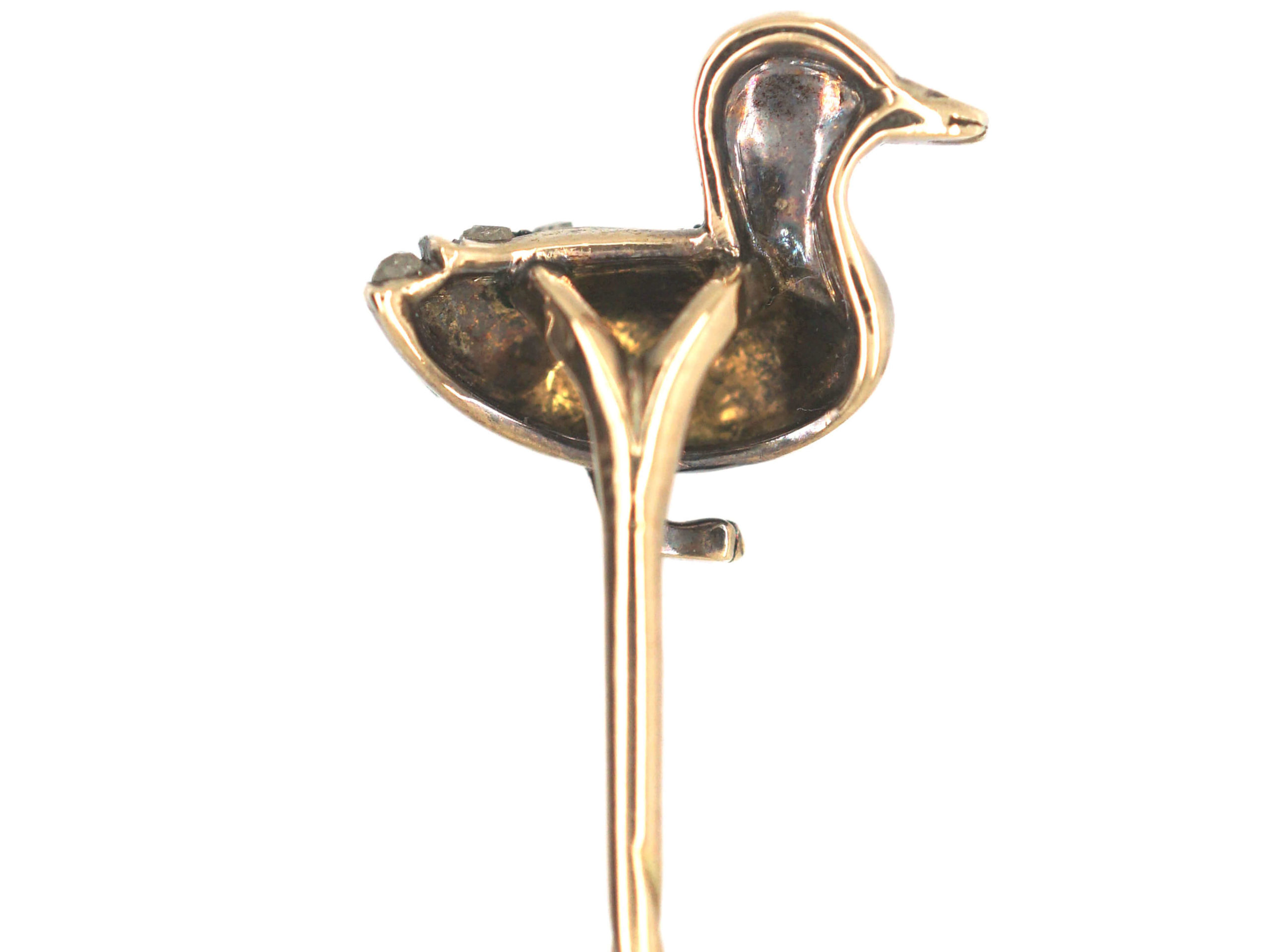Edwardian Rose Diamond Baby Duck Tie Pin with Ruby Eye (625P) | The ...
