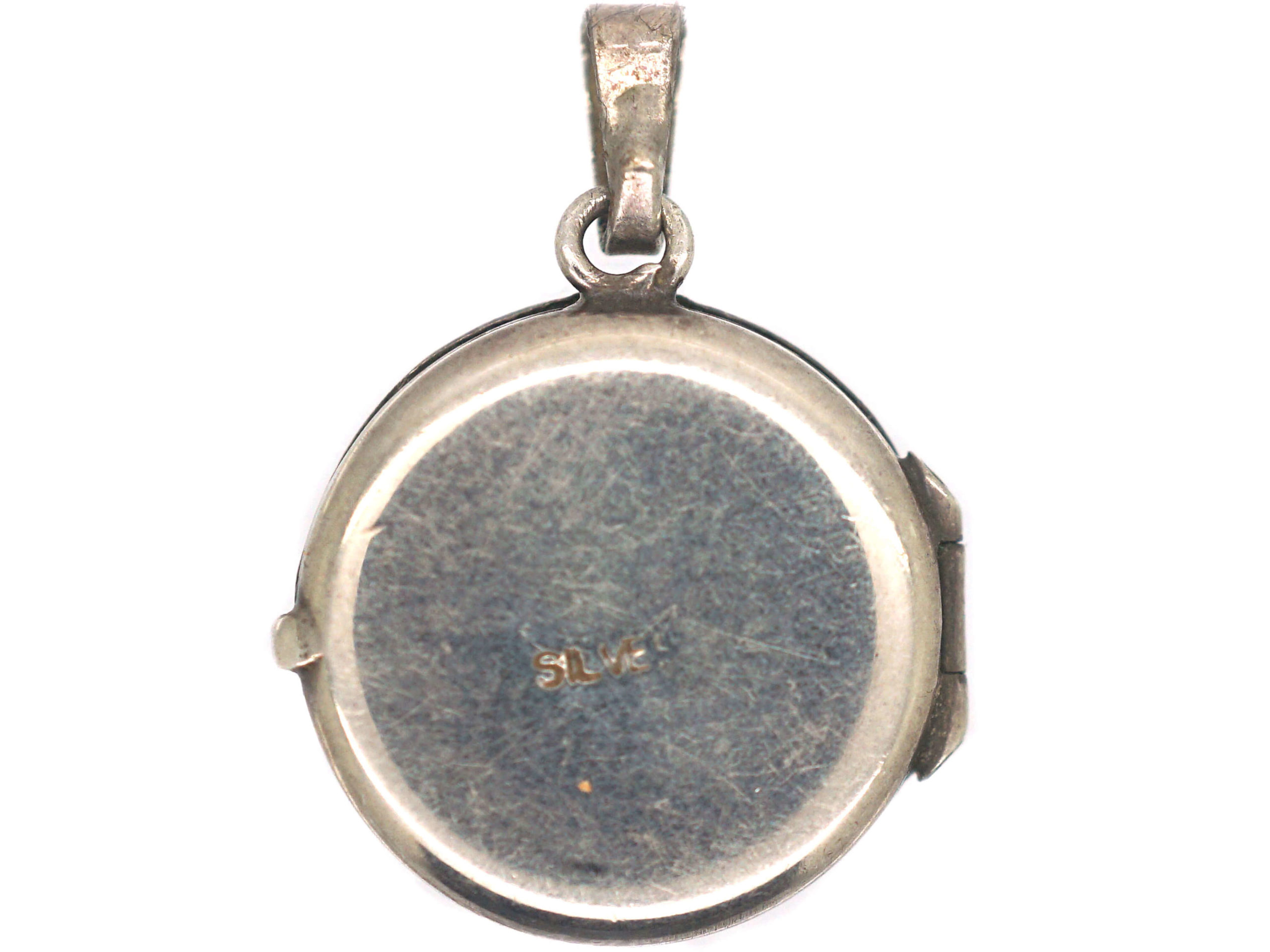 Small Silver Round Locket (857P) | The Antique Jewellery Company