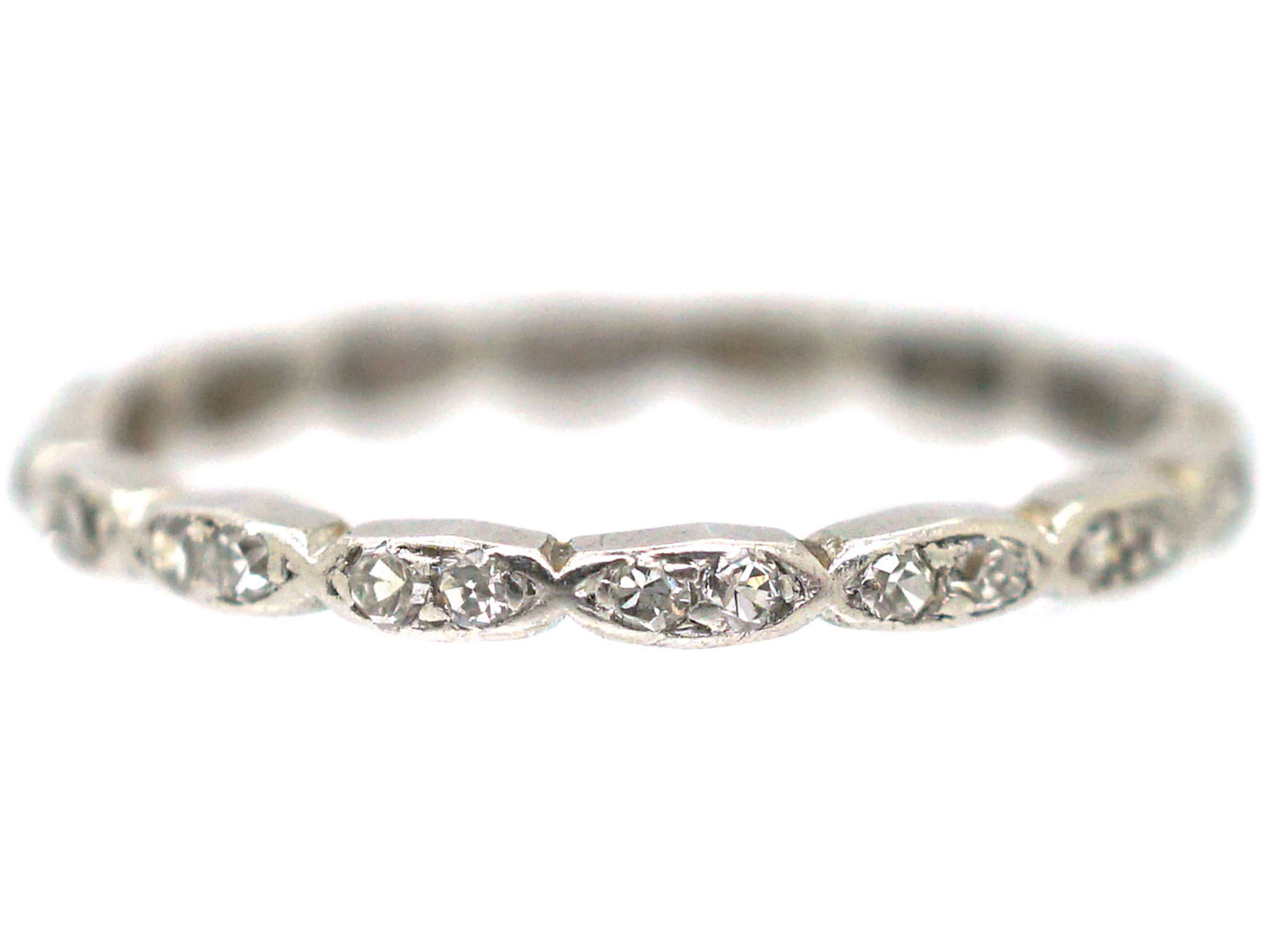 Art Deco Narrow Platinum & Diamond Eternity Ring (767P) | The Antique ...