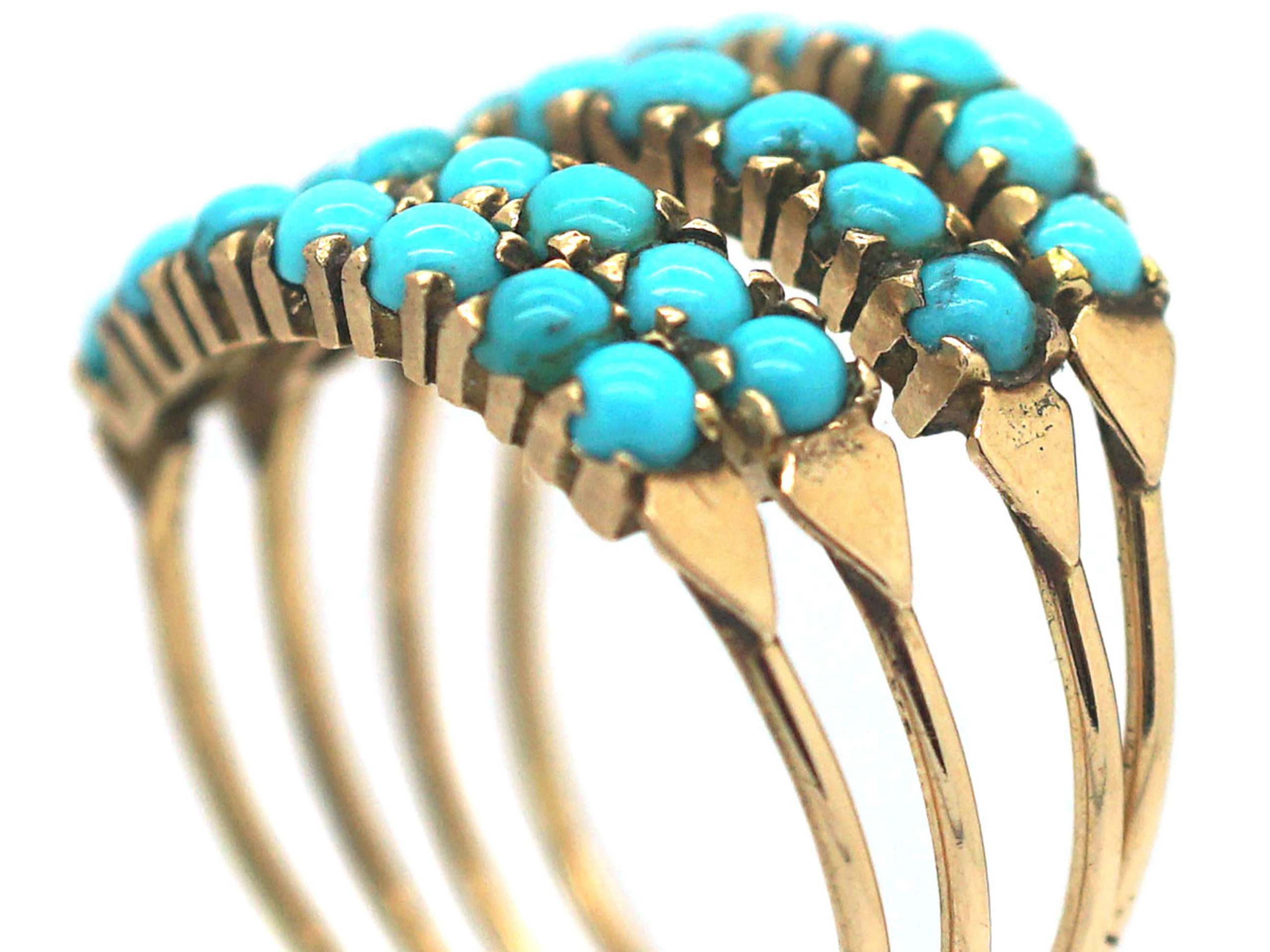 14ct Gold Harem Ring set with Turquoise (211 M) | The Antique Jewellery ...