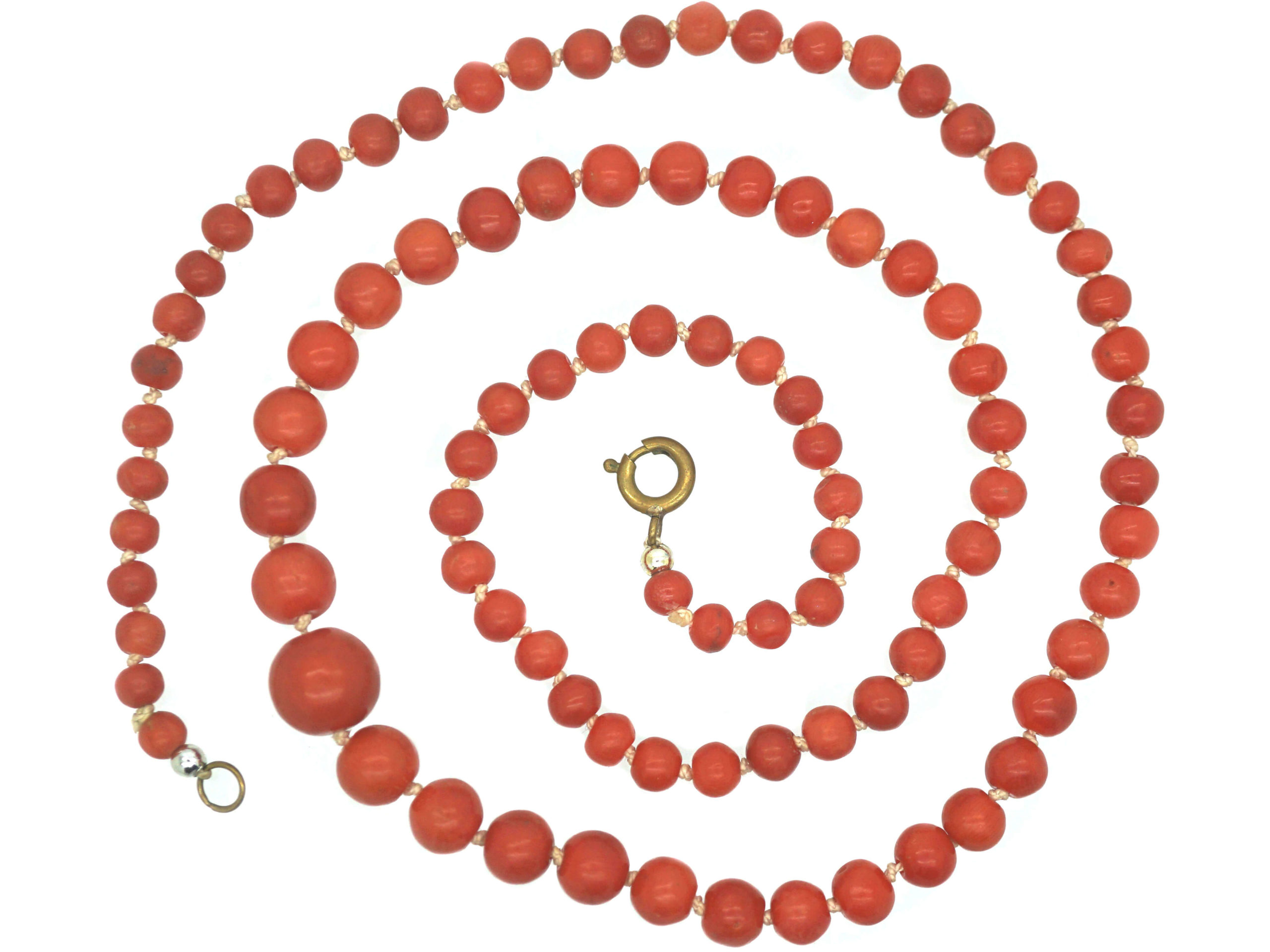 Victorian Natural Coral Strand of Graduated Beads | AJC - AUS