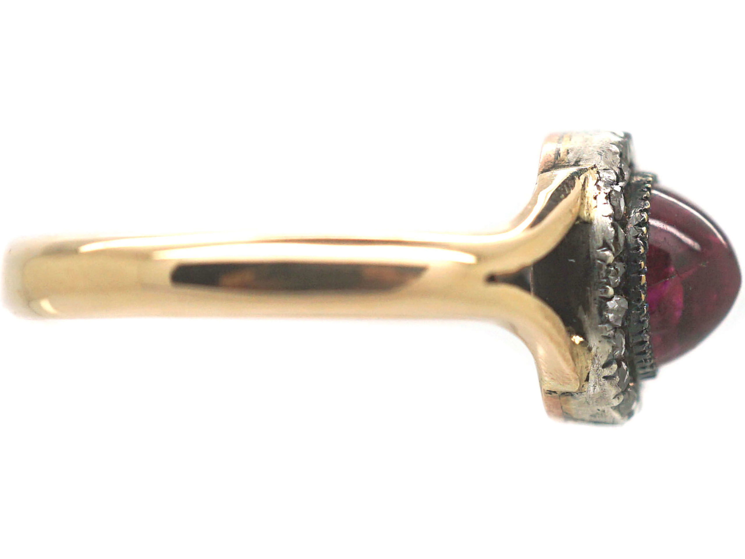 Edwardian 18ct Gold, Ruby & Rose Diamond Cluster Ring (742P) | The ...